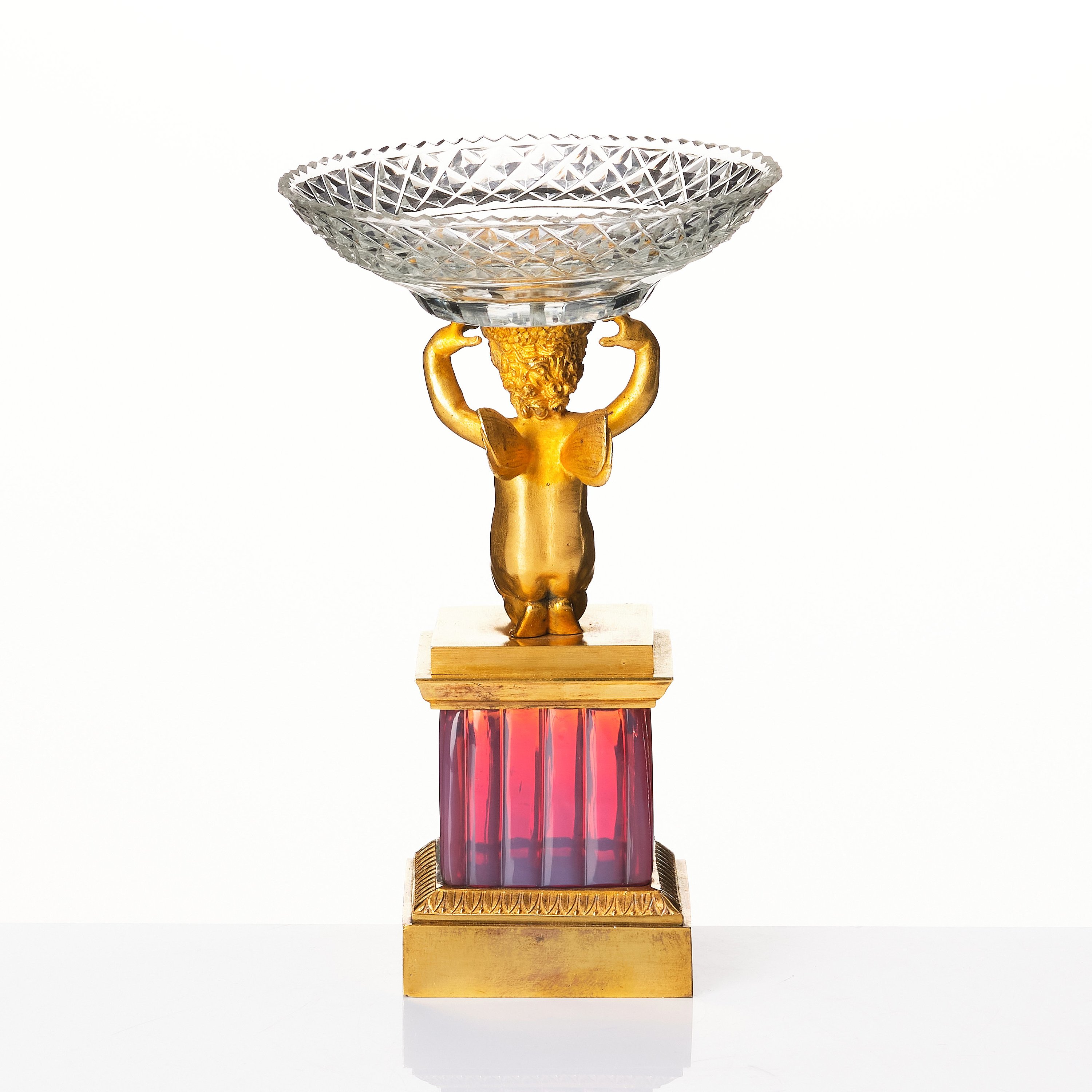 An Empire cut-glass and ormolu tazza, first part of the 19th century ...