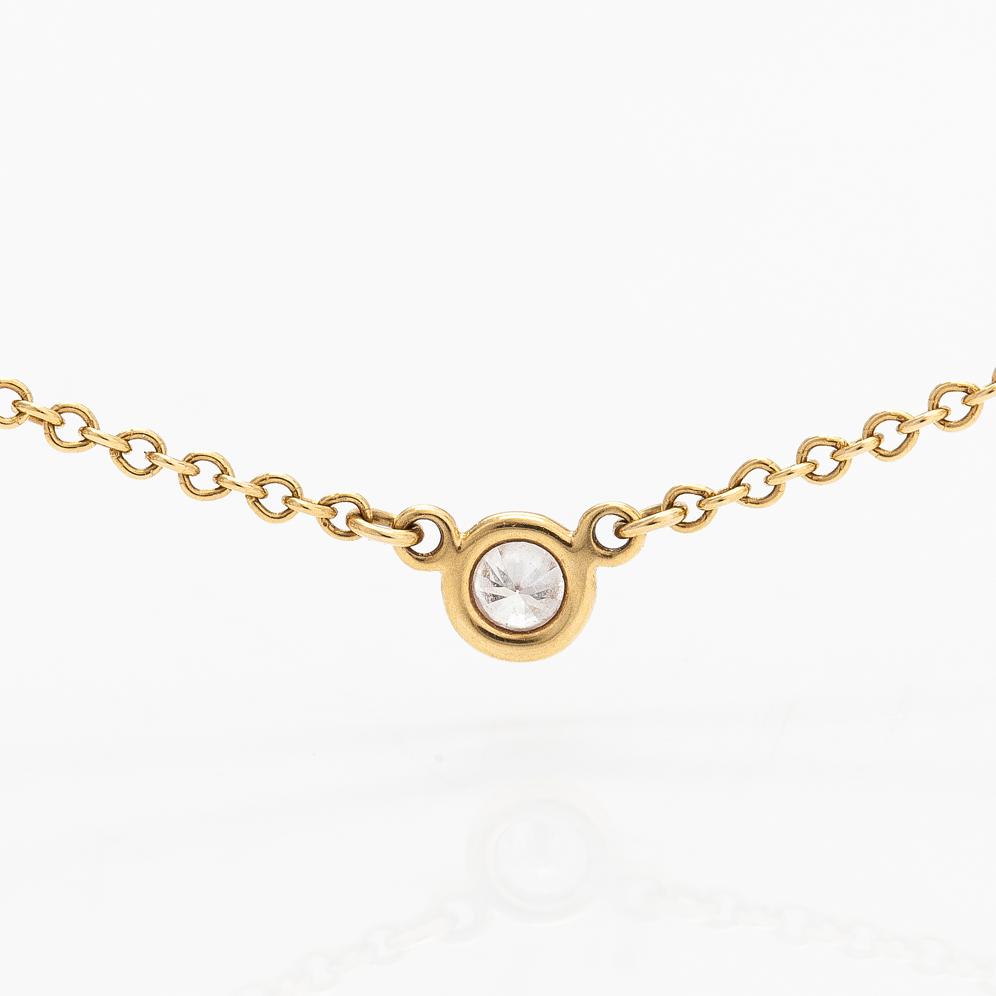 Tiffany & Co, Elsa Peretti, halsband, 18K guld och diamant ca 0.05 ct. Märkt Tiffany & co ...
