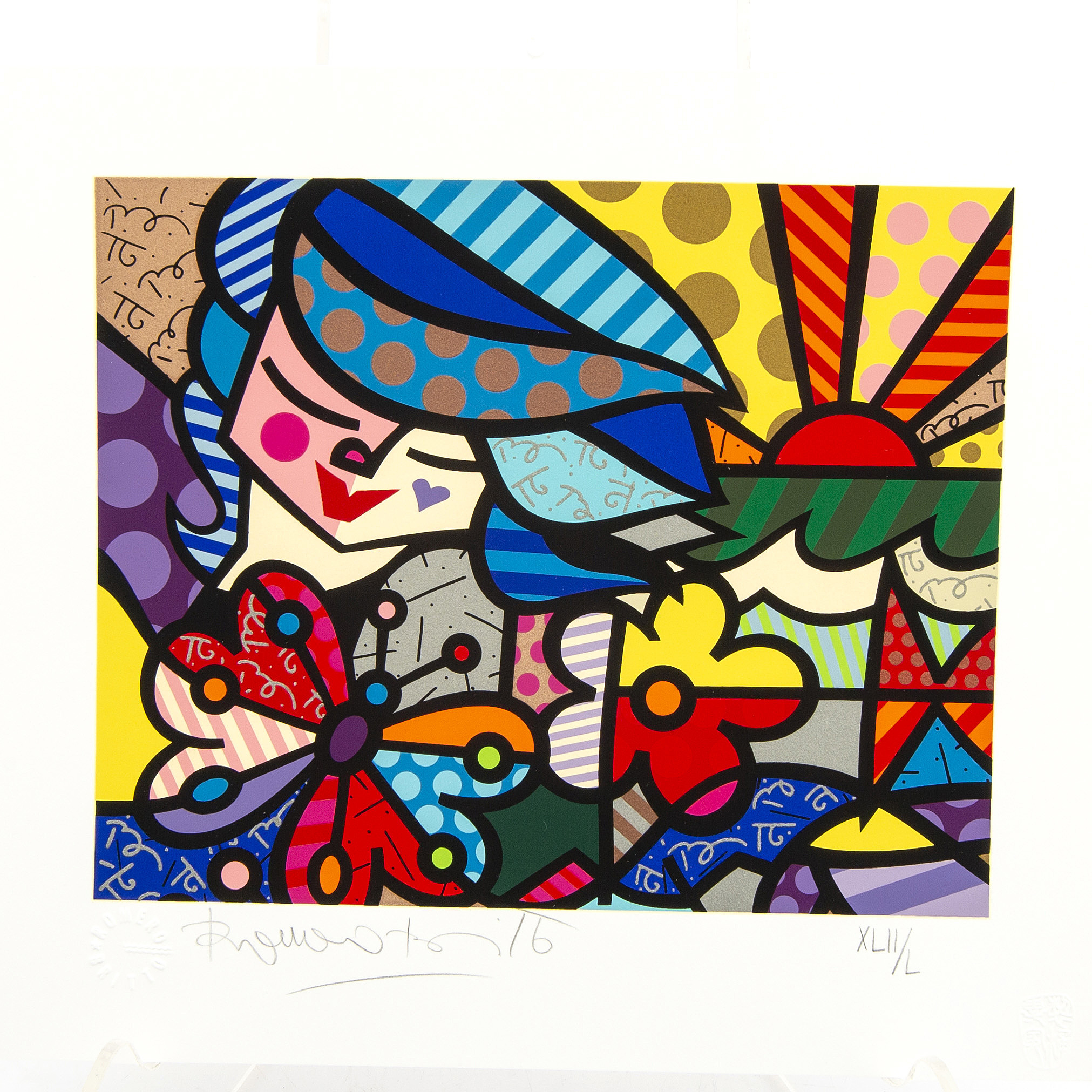 Romero Britto, book signed and numbered XLII/L included a lithograph ...
