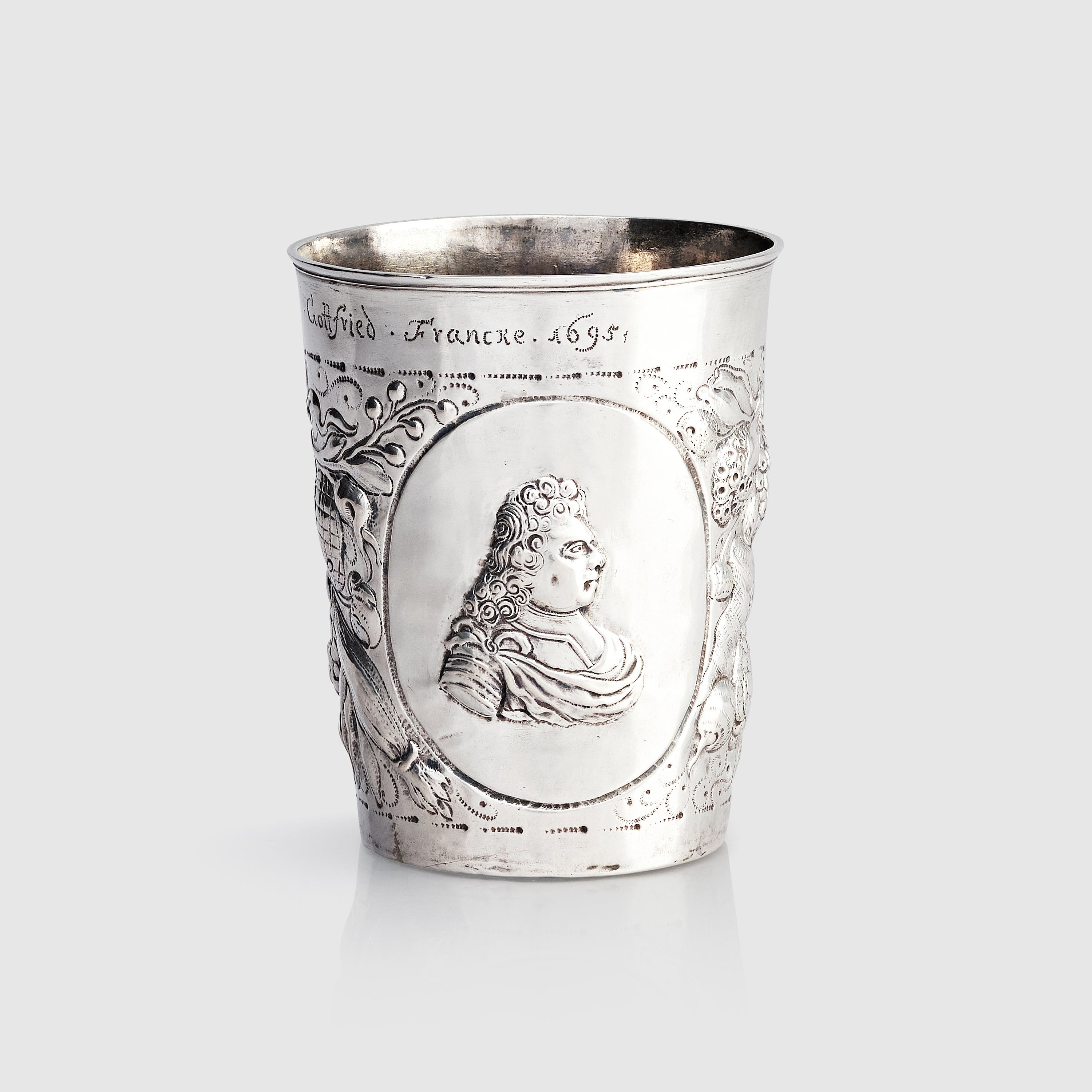 A German 17th century silver beaker, unidentified makers mark. - Bukowskis