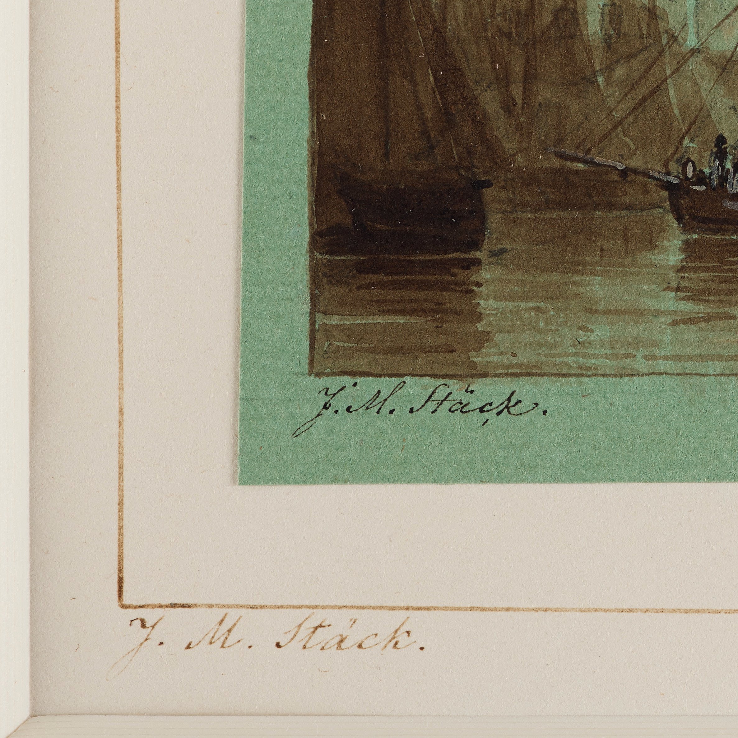 Joseph Magnus Stäck, "Minne". Hjulångare utanför Stockholm slott, i ...