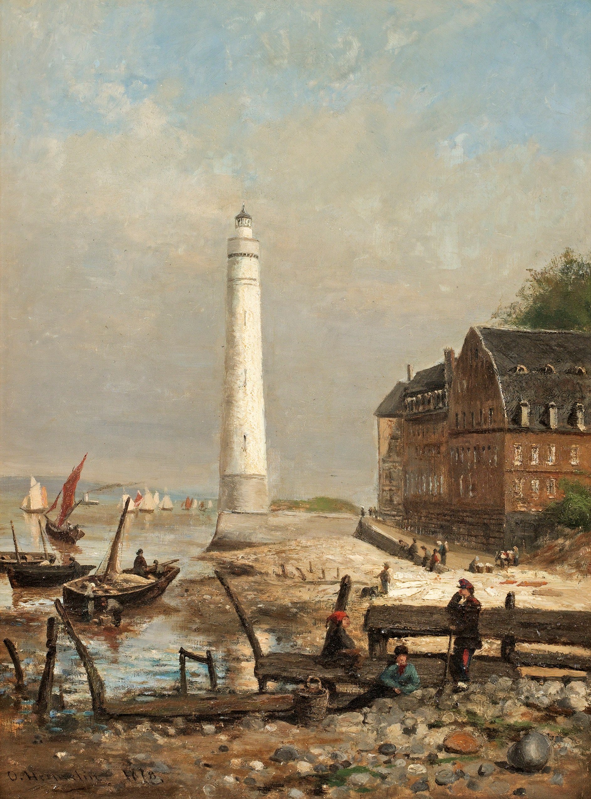 Olof Hermelin, Franskt kustmotiv med fyrtorn. - Bukowskis