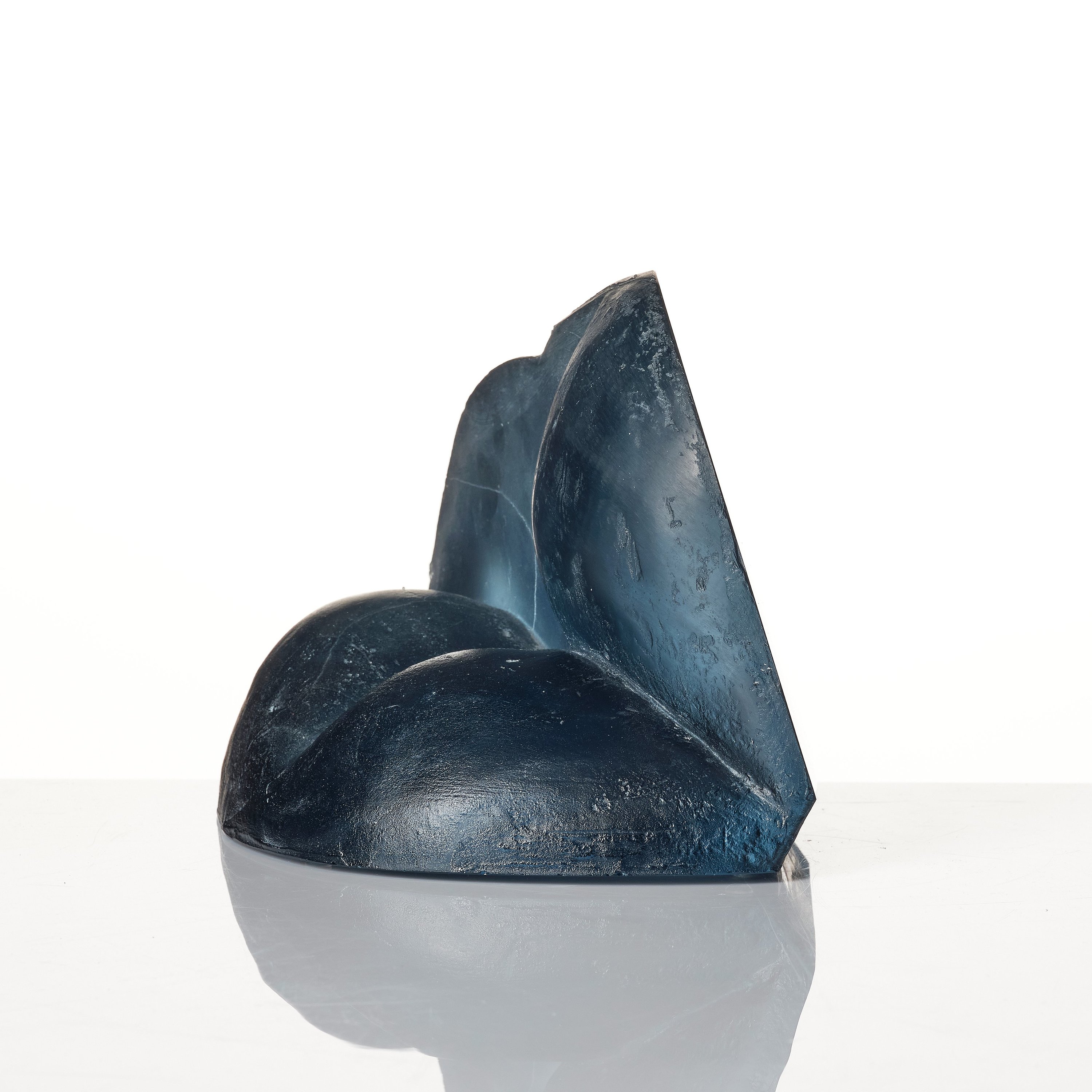 Ann Wolff, a kiln-cast glass aquamarine blue sculpture, edition 3/5 ...
