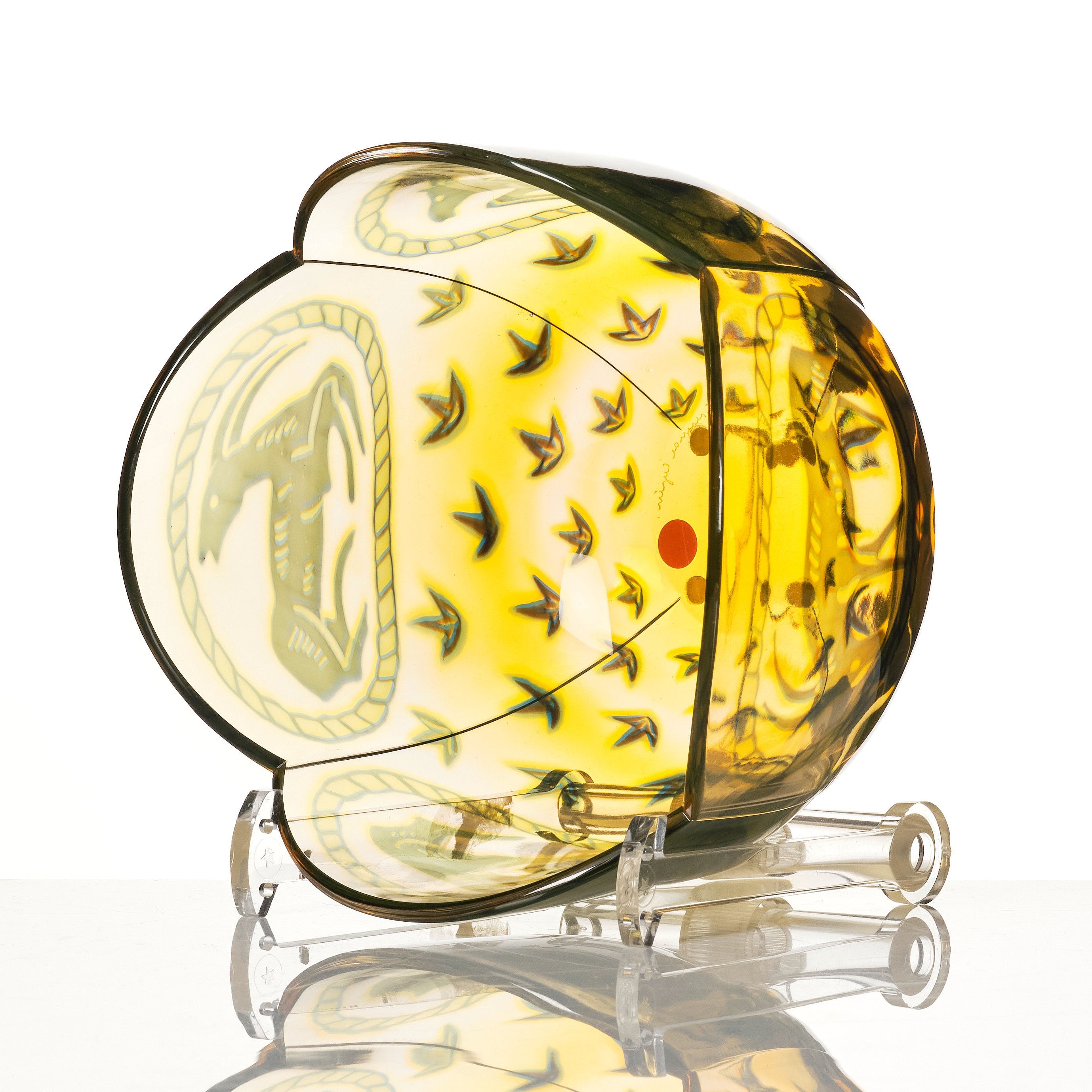 Gunnar Cyrén, a 'graal' glass bowl, Orrefors, Sweden. - Bukowskis