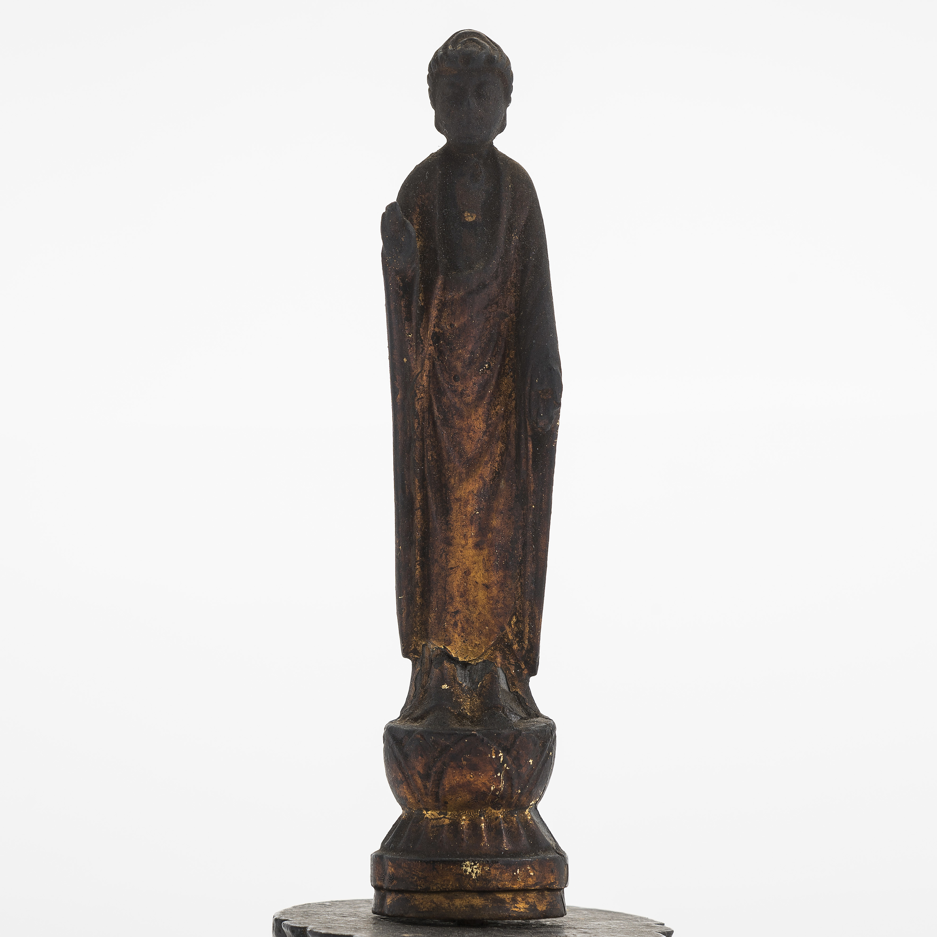 Two Japanese wooden Bodhisattva, one in zushi shrine, 19th century ...