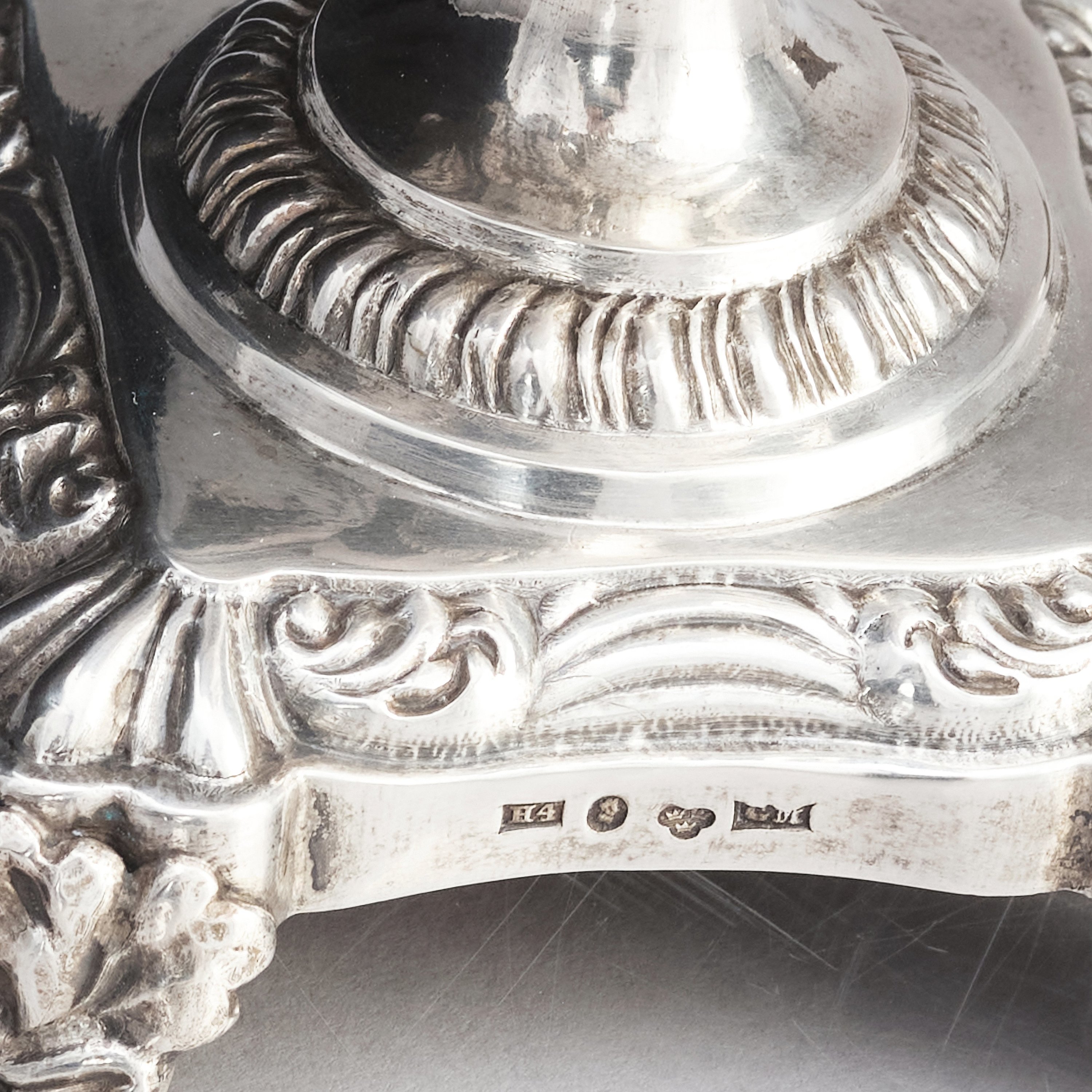 A Swedish pair of salt cellars, parcel-gilt silver, marks of Gustaf ...