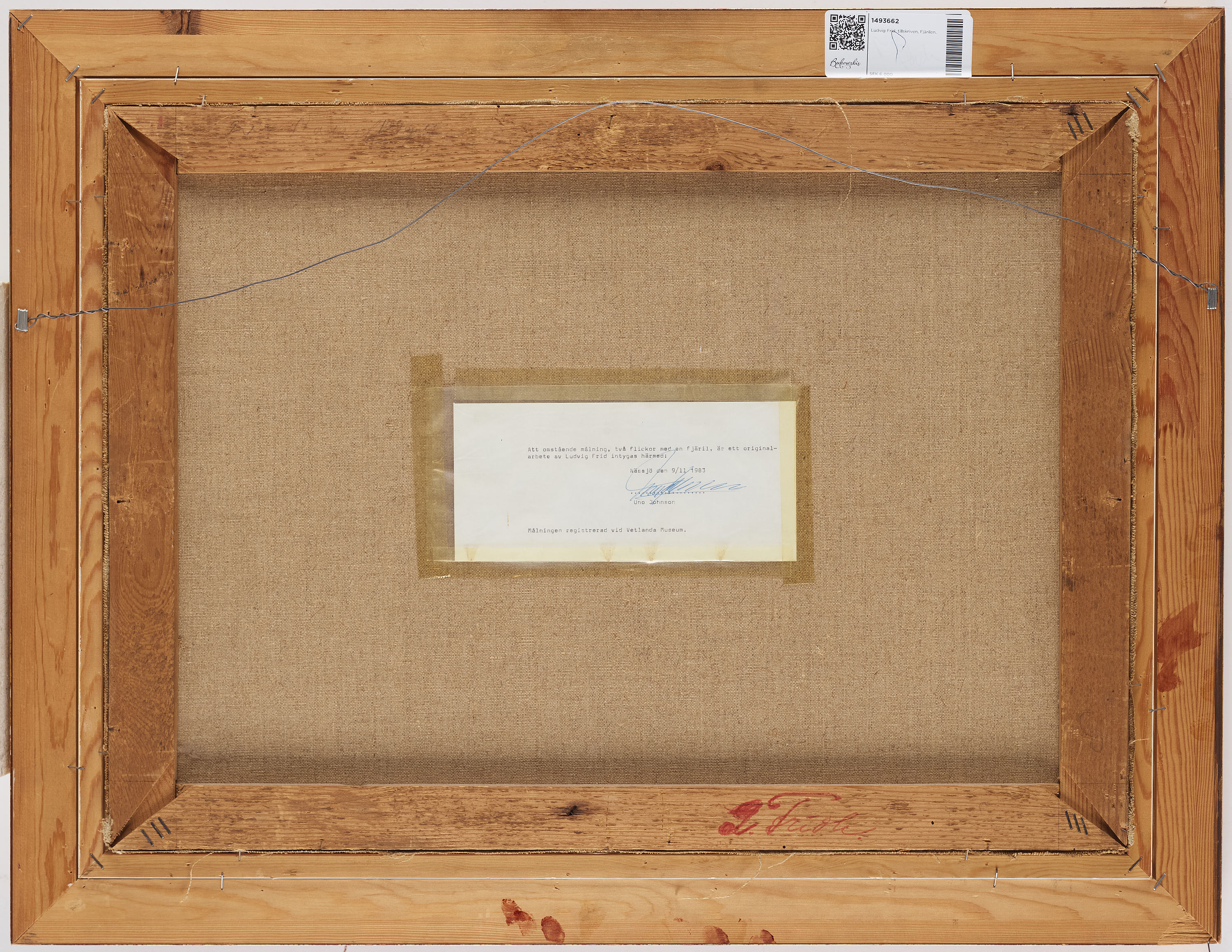 Ludvig Frid, Attributed to, the Butterfly. - Bukowskis