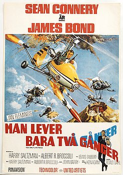 A Swedish movie poster James Bond "Man lever bara två gånger" (You only ...