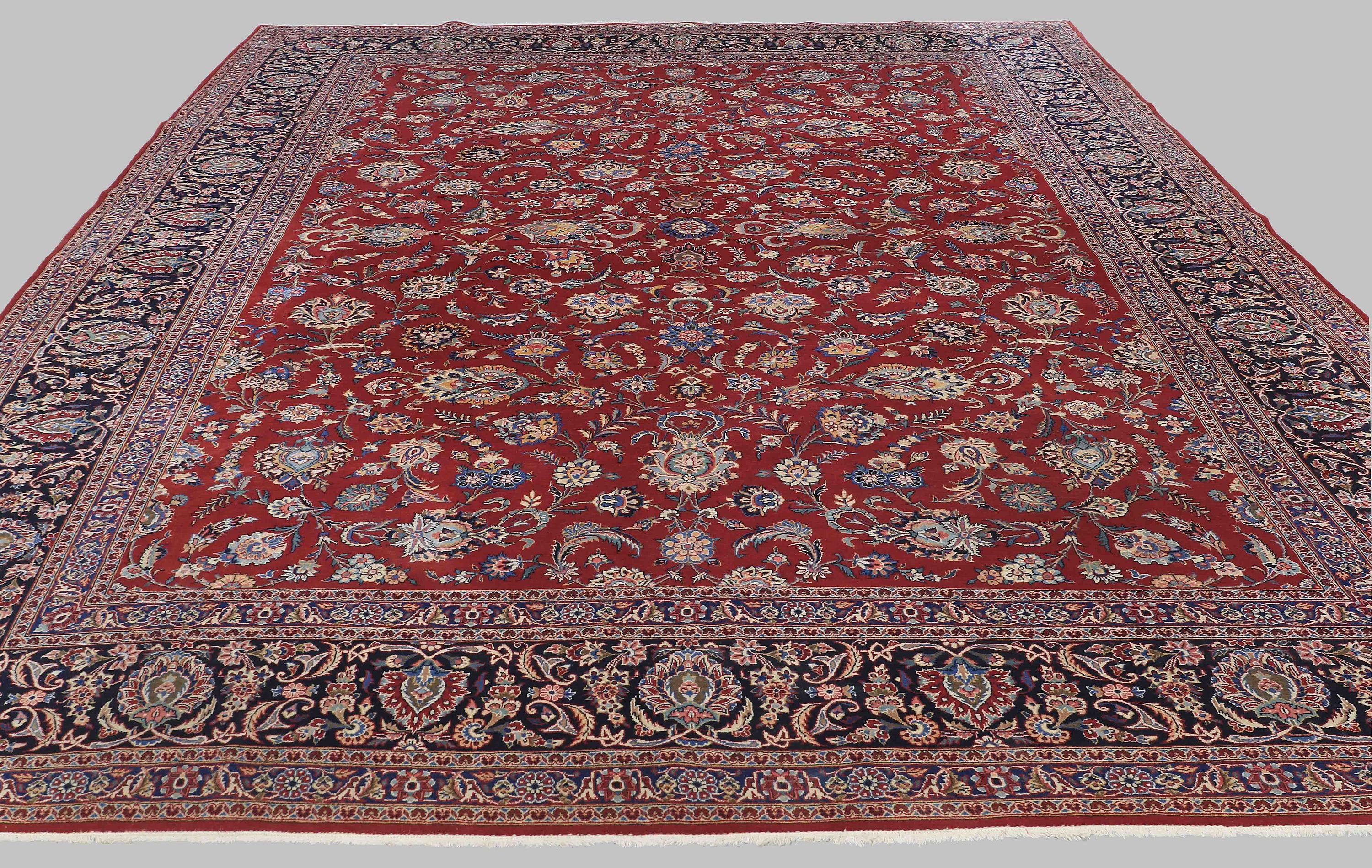 A semi antique Keshan carpet, c. 452 x 333 cm. - Bukowskis