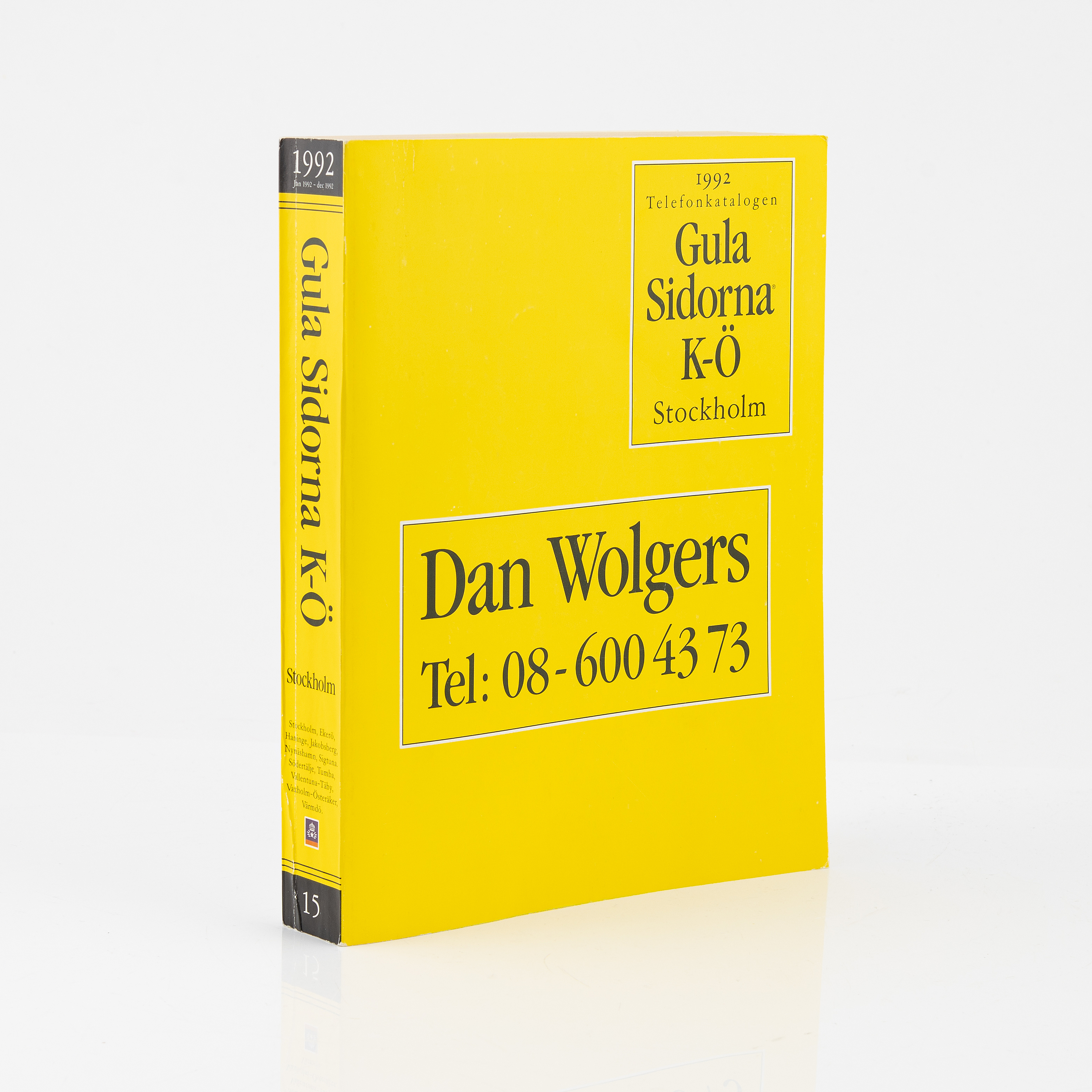 Dan Wolgers, telefonkatalogen 1992. - Bukowskis