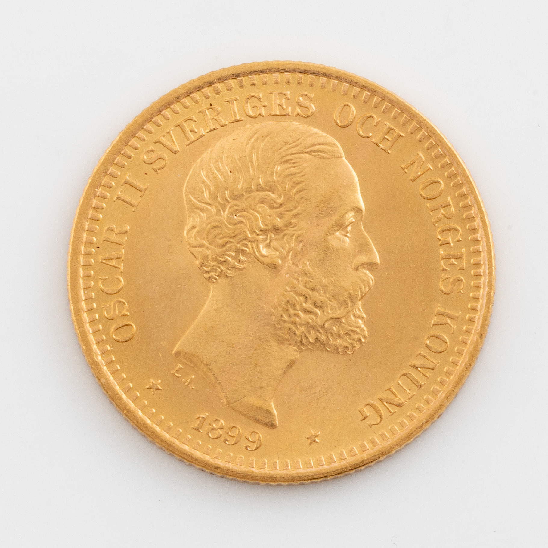 Oscar II, guldmynt, Sverige, 20 kronor, 1899. - Bukowskis