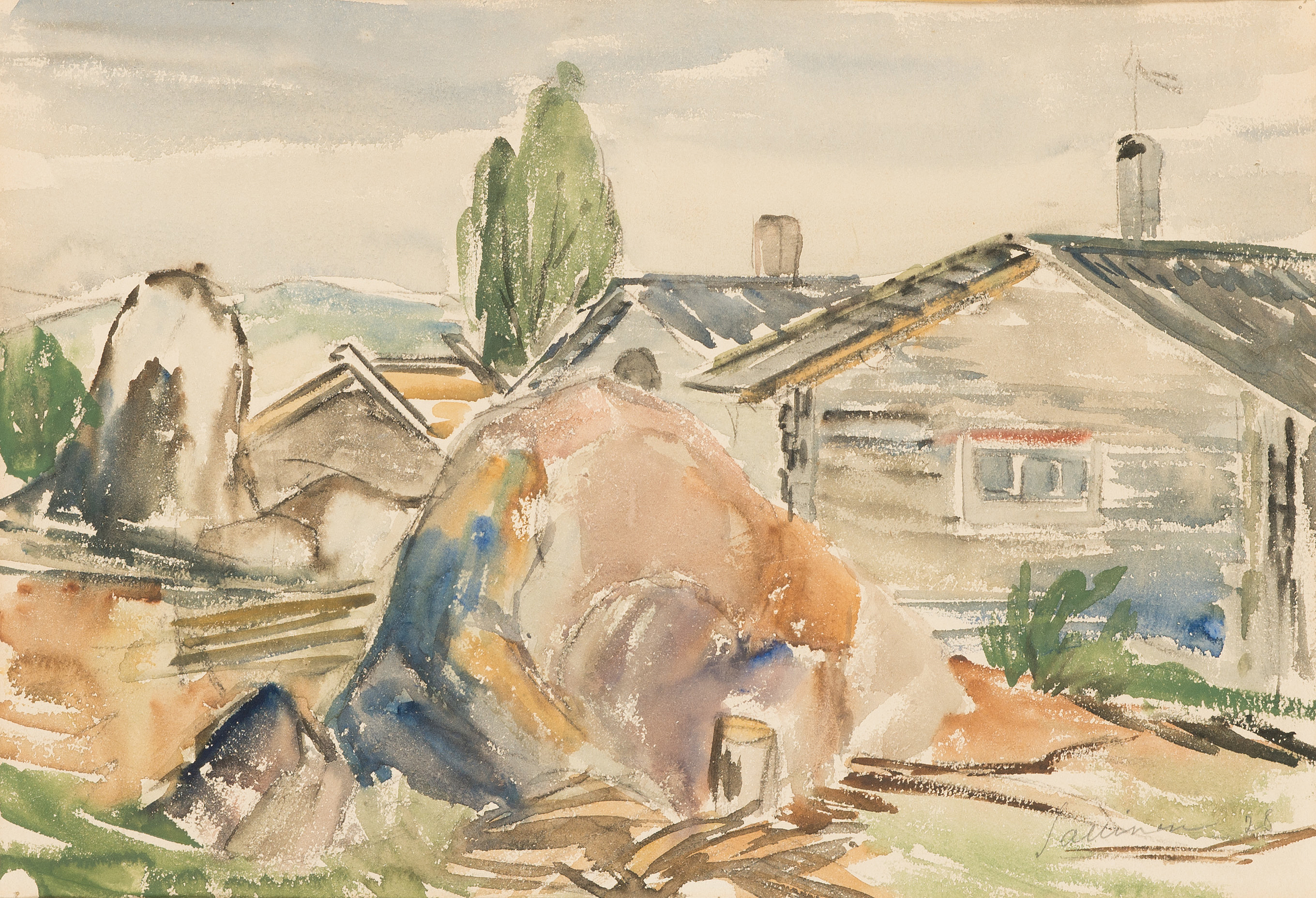 Tyko Sallinen, watercolour, signed and dated-28. - Bukowskis