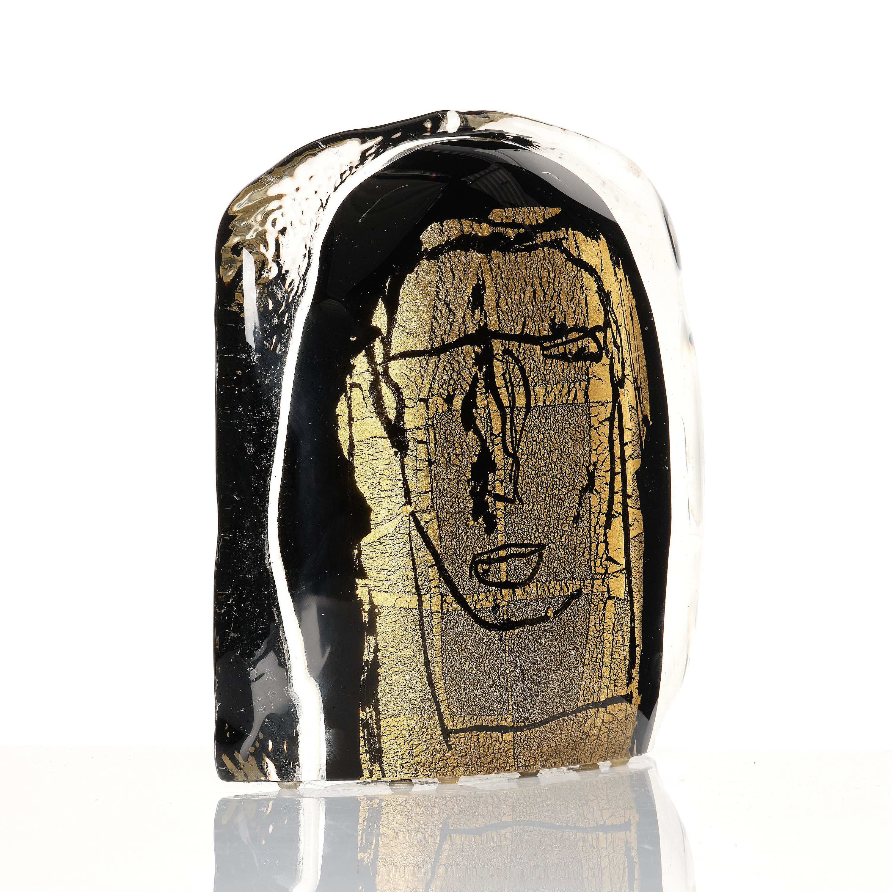 Luigi Benzoni, a glass sculpture of a head, Berengo Studio, Murano ...