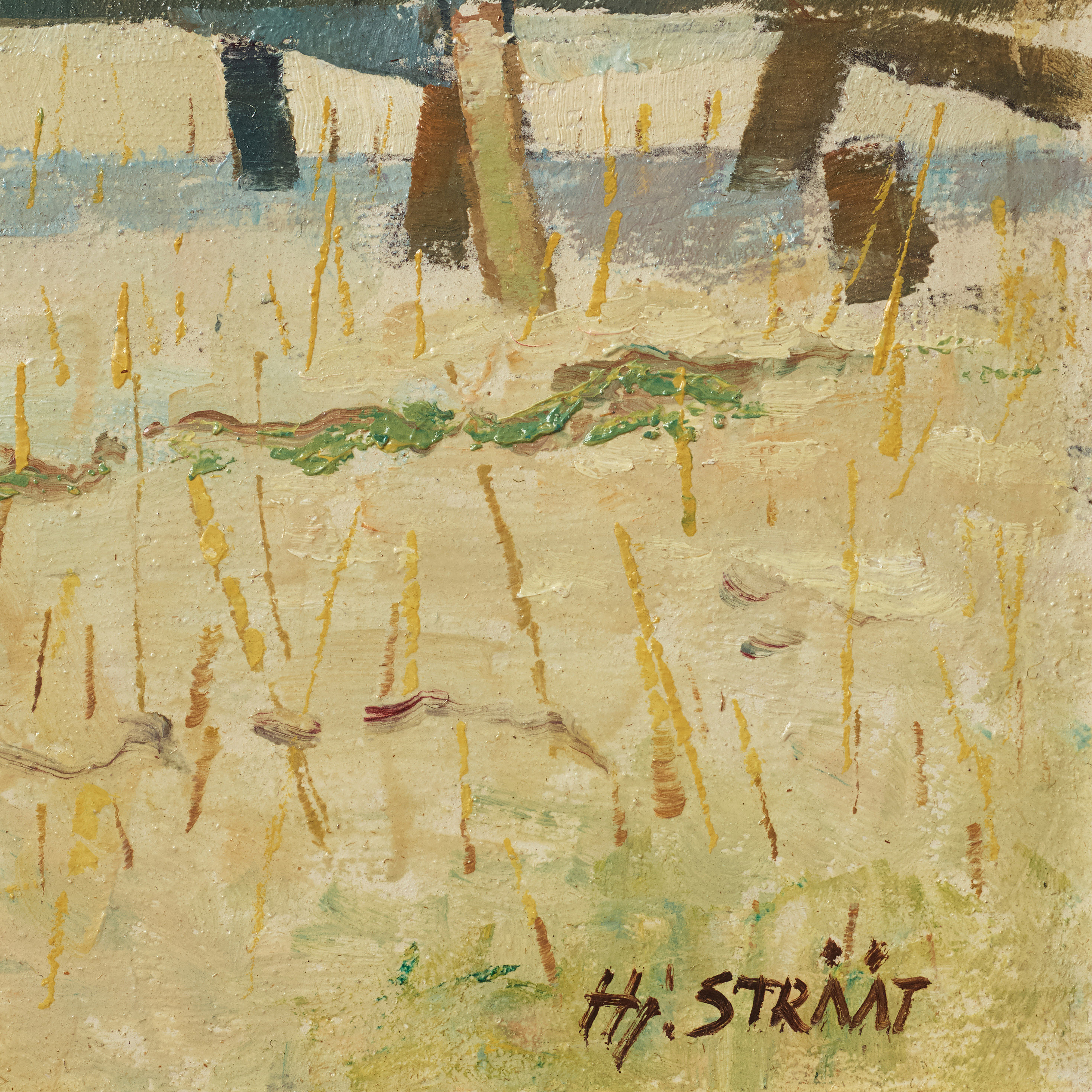 Hjalmar Strååt, "Brygga vid Sätterfjärden vid Margretelund". - Bukowskis