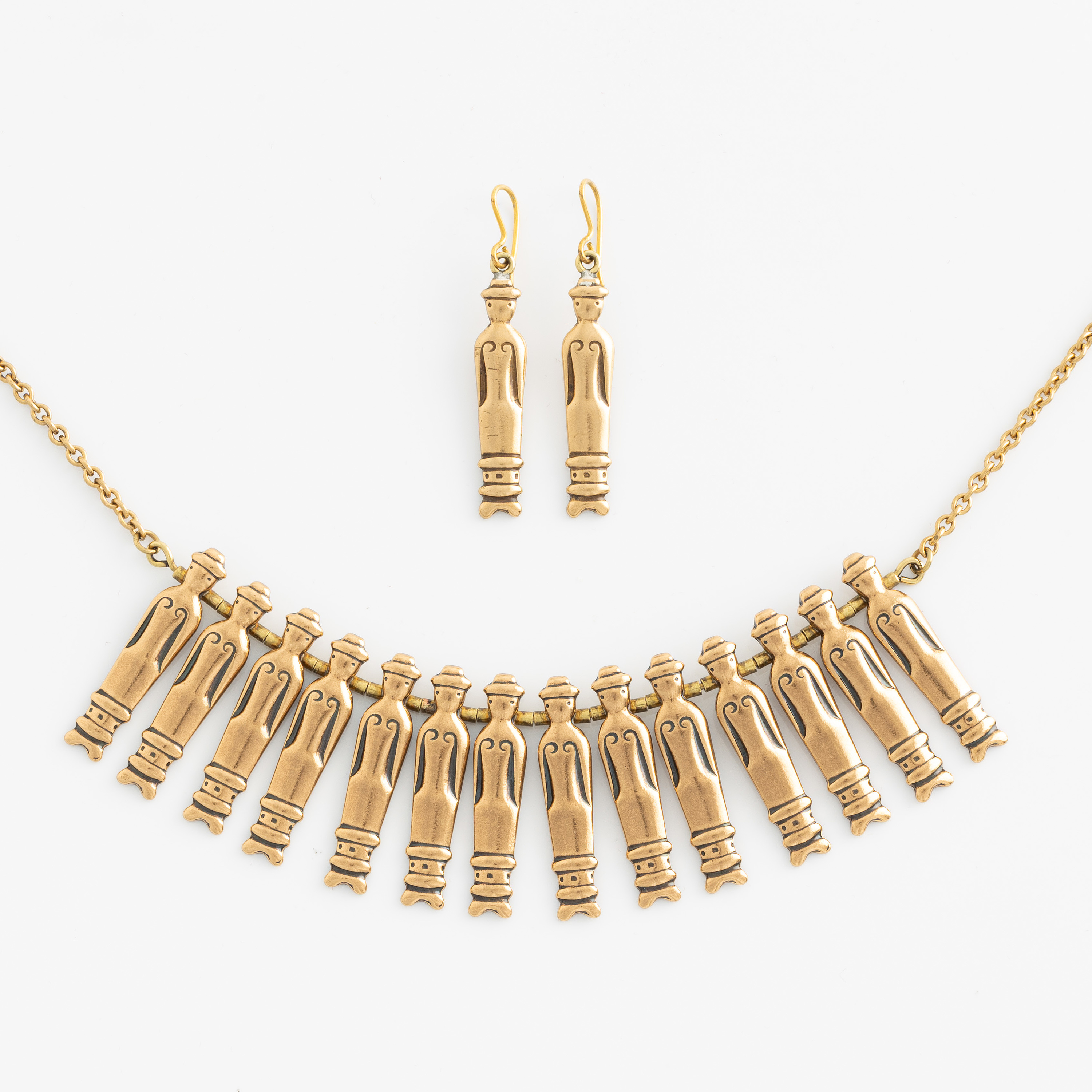 Kalevala Jewelry, Kirsti Ilvessalo, "Nukkekääty" necklace with earrings ...