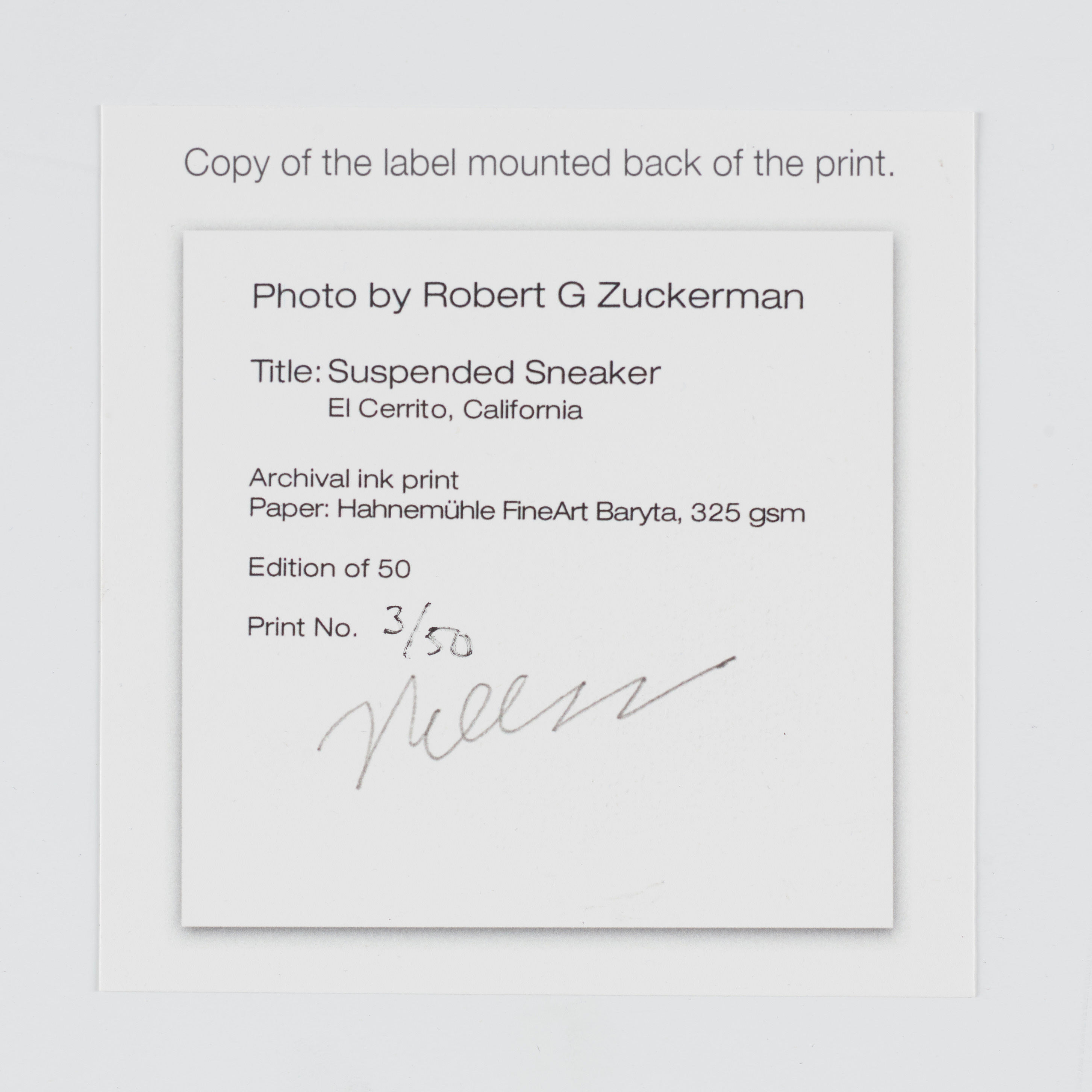 Robert Zuckerman, "Suspended Sneaker, El Cerrito, California", 1978 ...