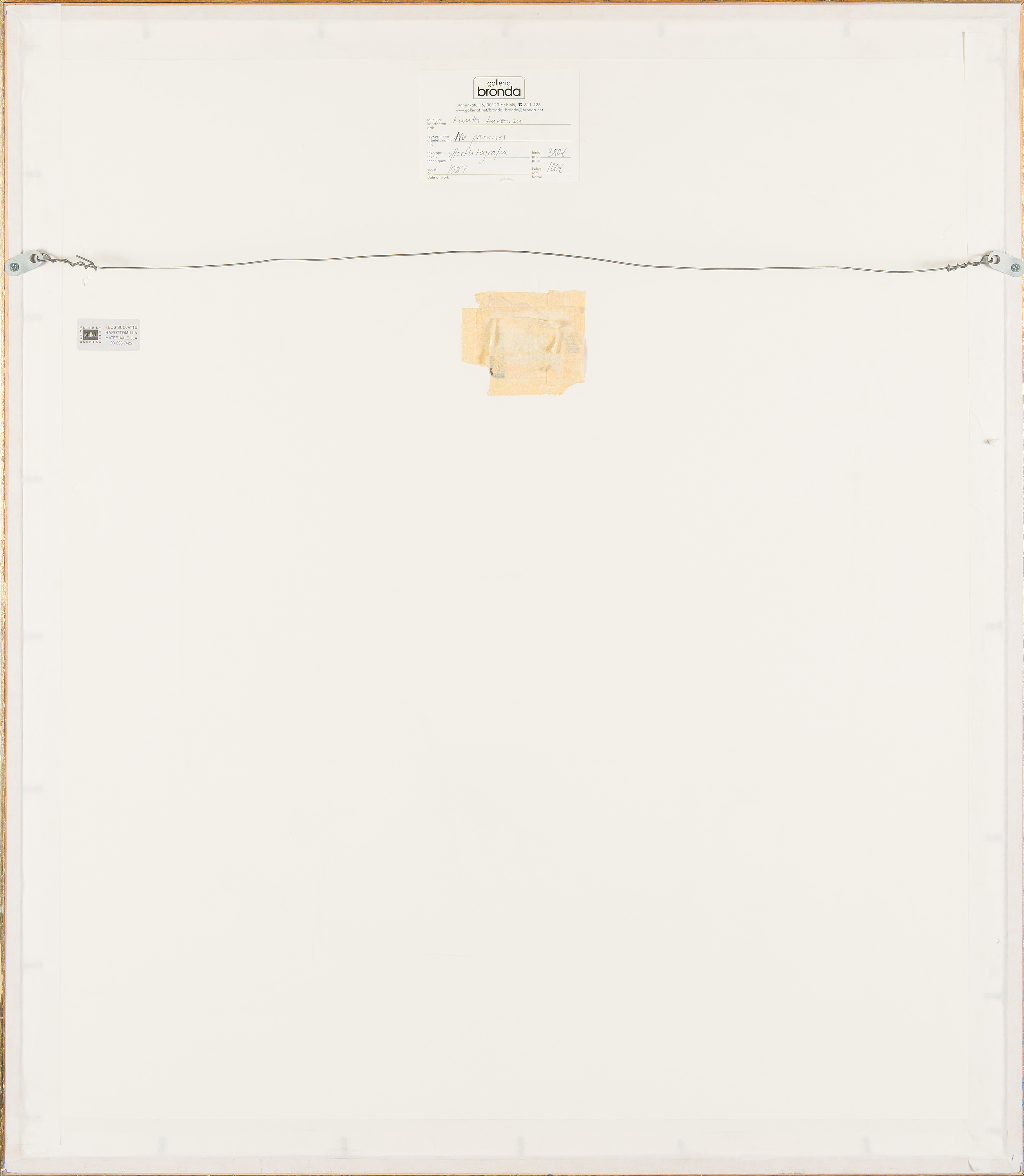 Kuutti Lavonen, lithograph, signed and dated 1987, numbered 45/50 ...