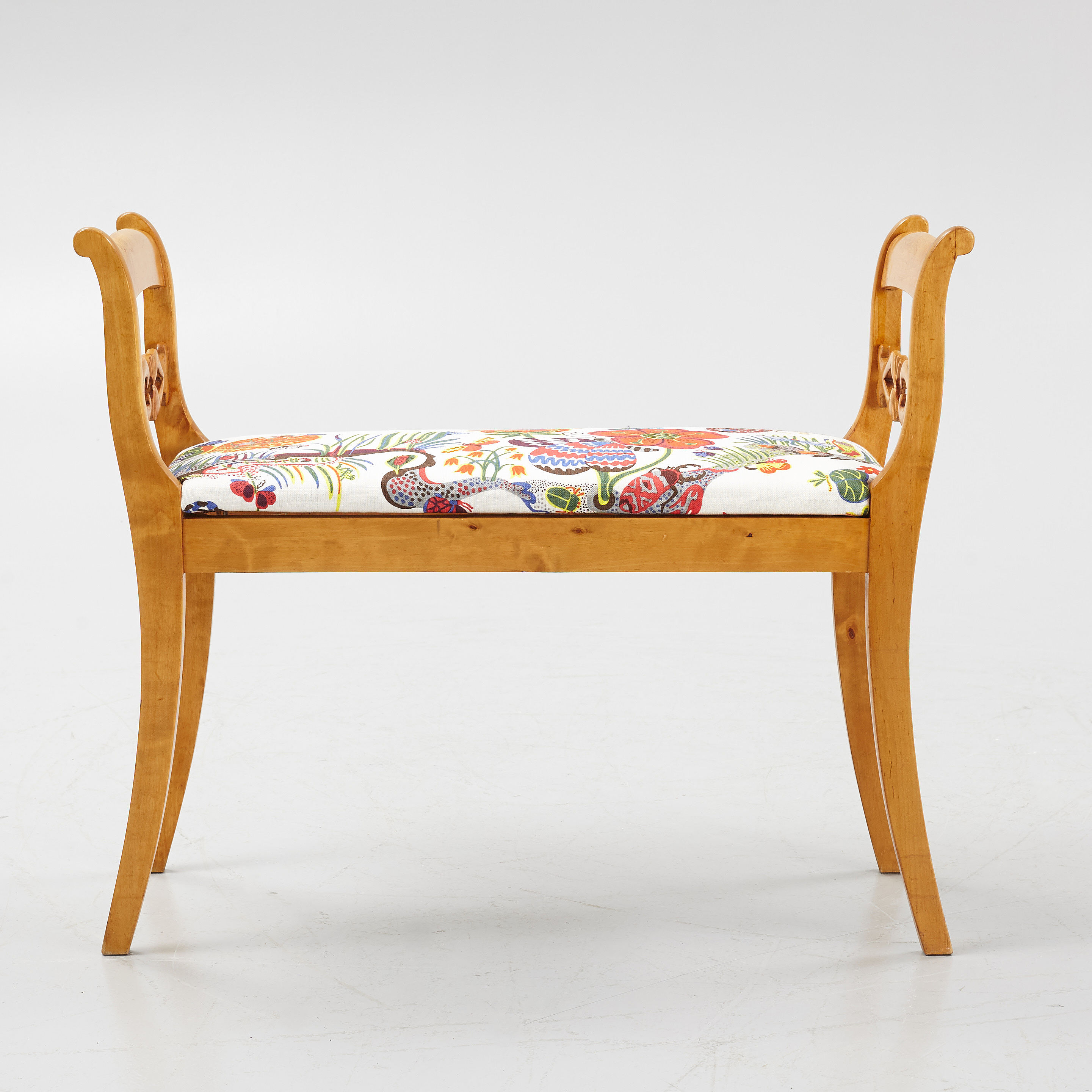An Empire style birch stool, early 20th Century. - Bukowskis