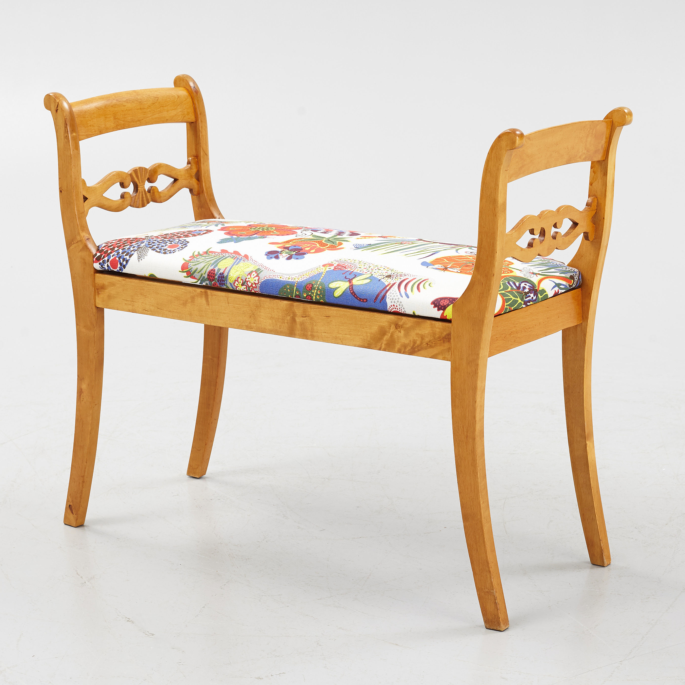 An Empire style birch stool, early 20th Century. - Bukowskis