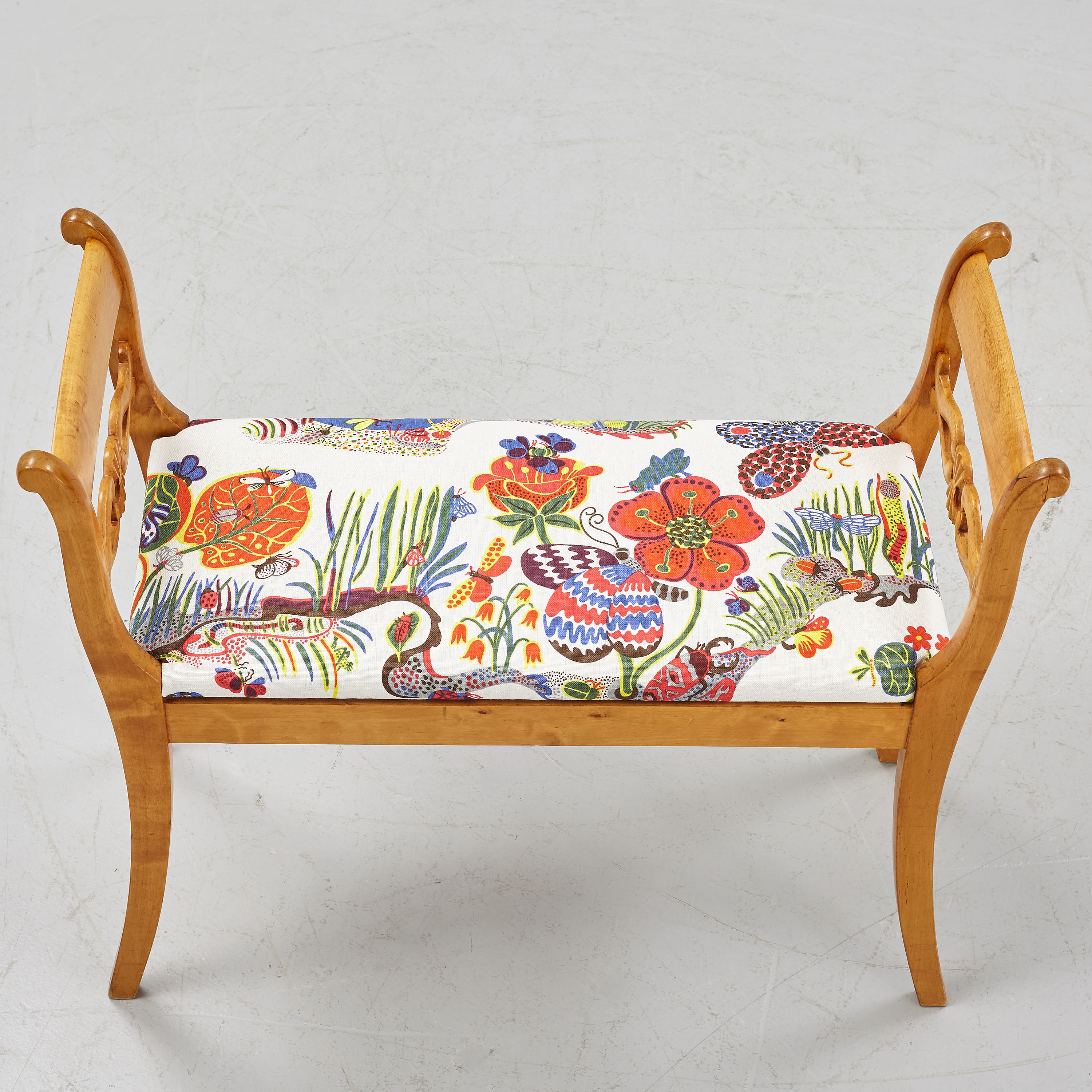 An Empire style birch stool, early 20th Century. - Bukowskis