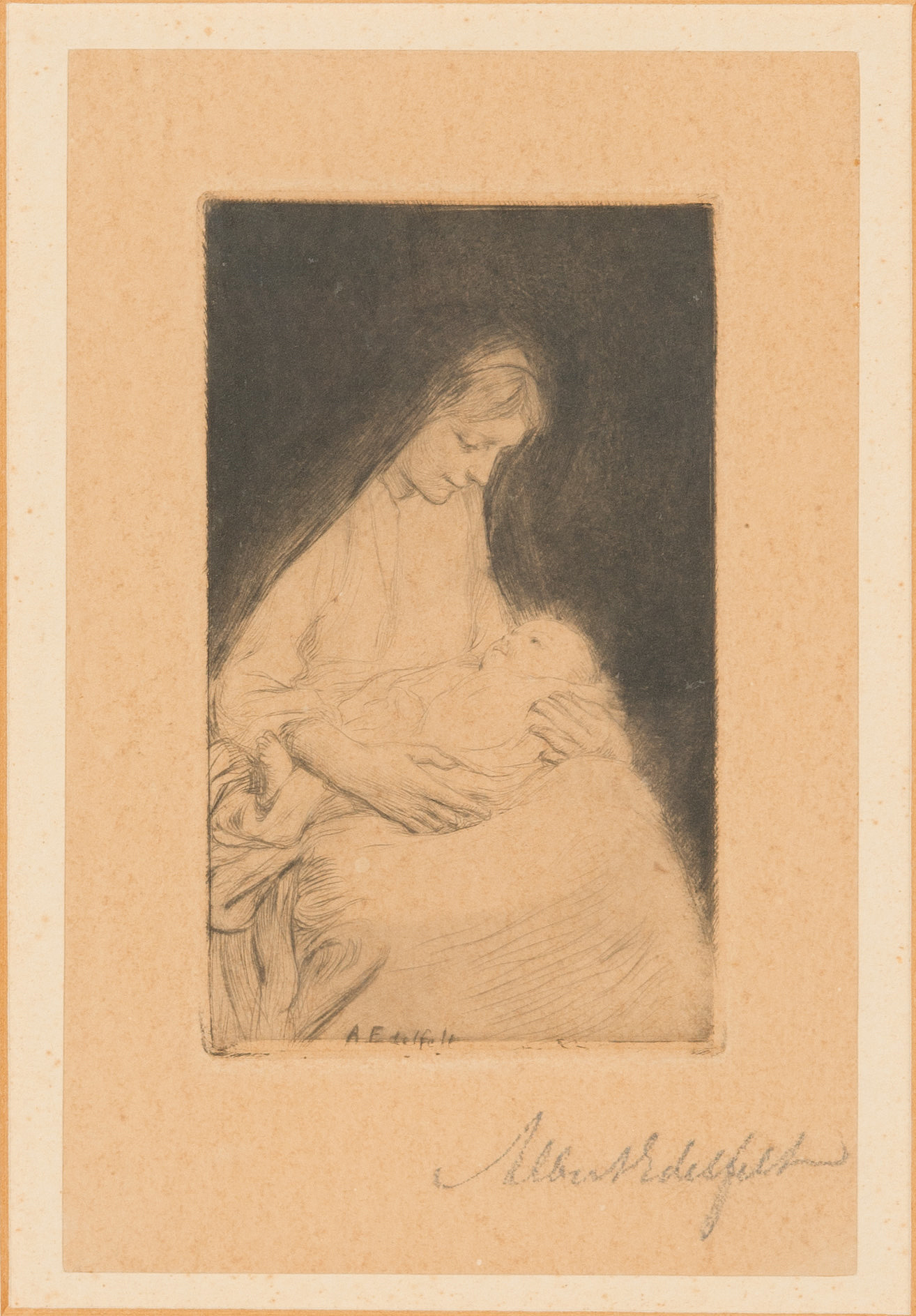 Albert Edelfelt, etsning, signerad. - Bukowskis