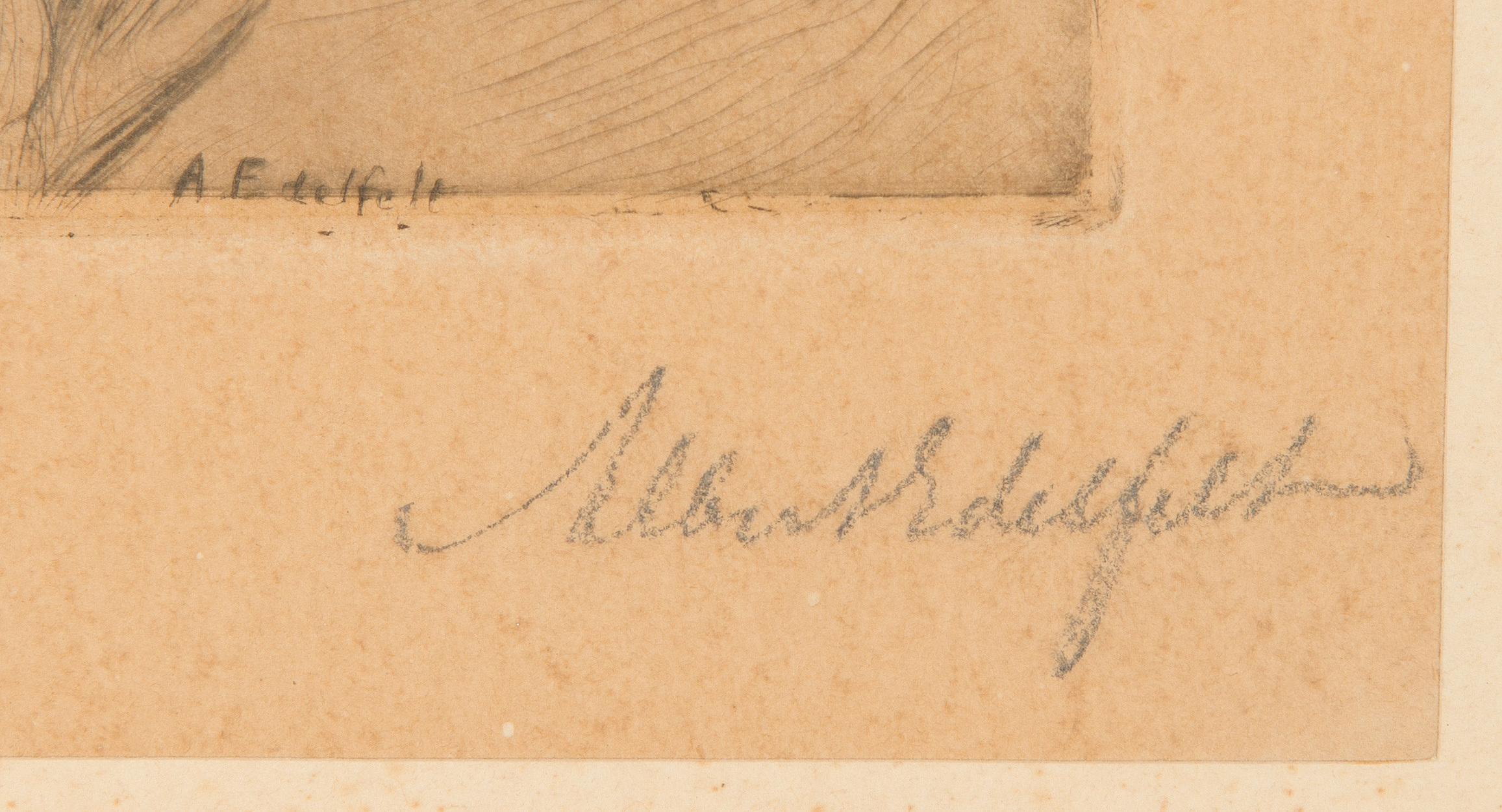 Albert Edelfelt, etsning, signerad. - Bukowskis