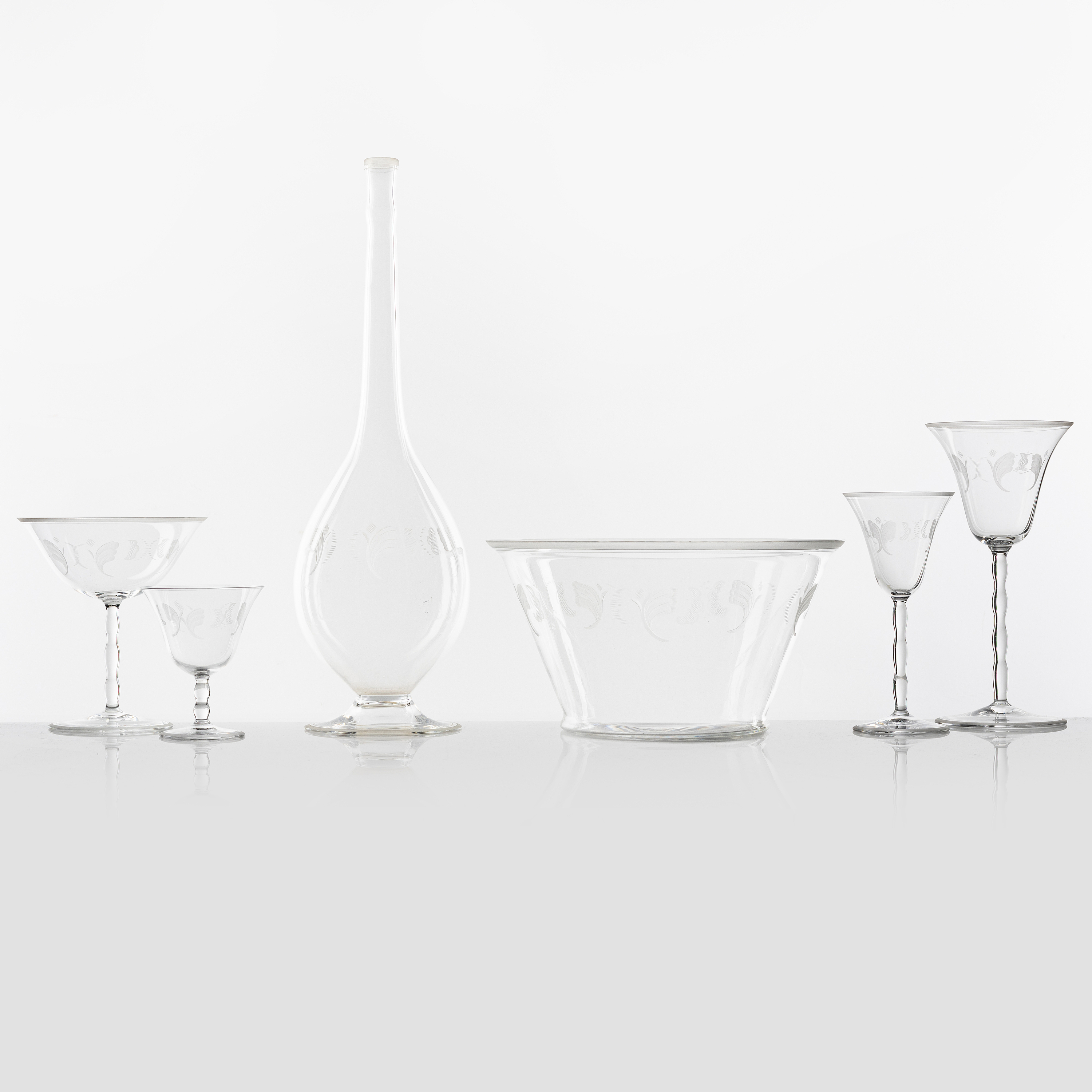 Simon Gate, glasservis, 99 delar, "Windsor", Orrefors. - Bukowskis