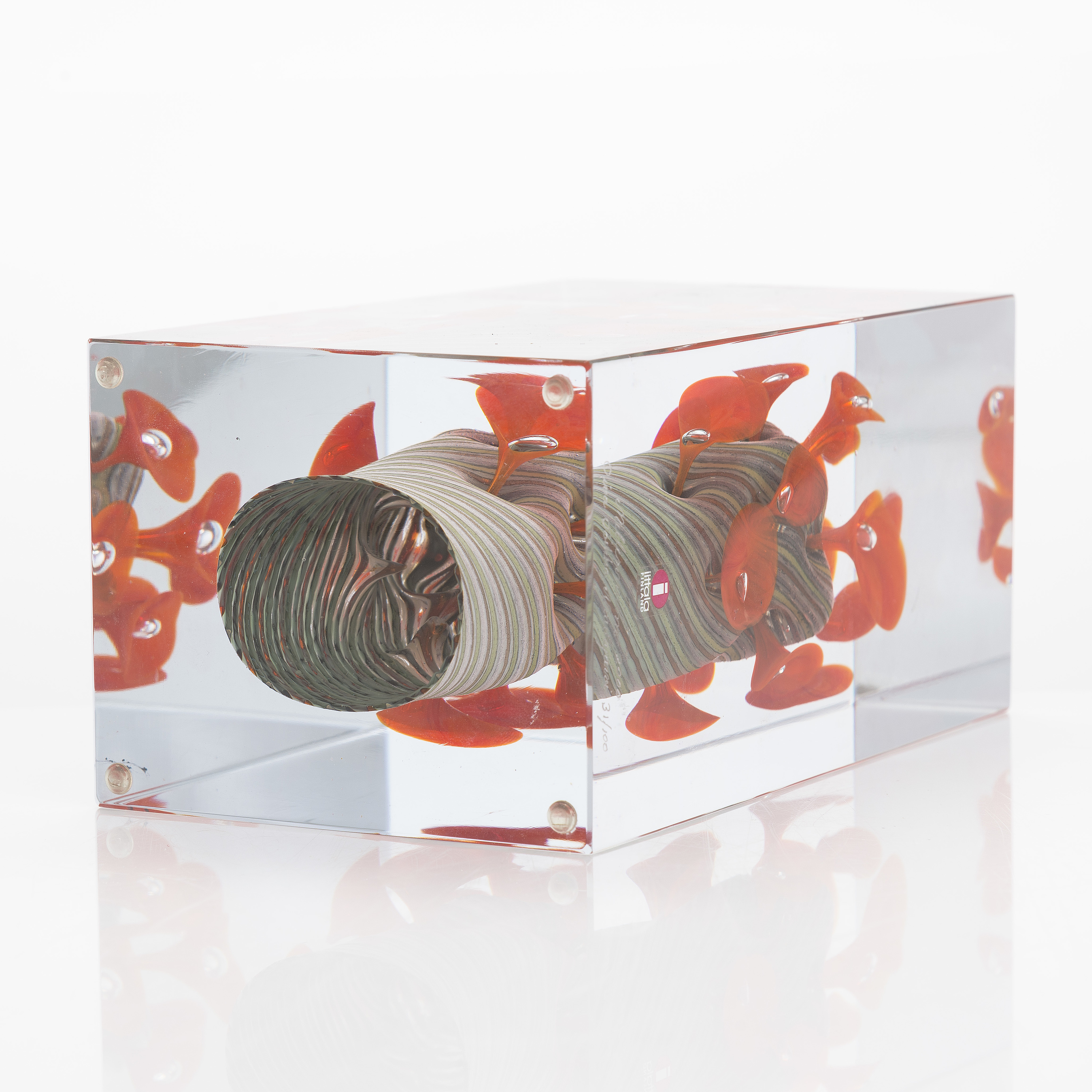 Oiva Toikka, a Jubilee cube, 'Millenium 2000' signed Oiva Toikka ...