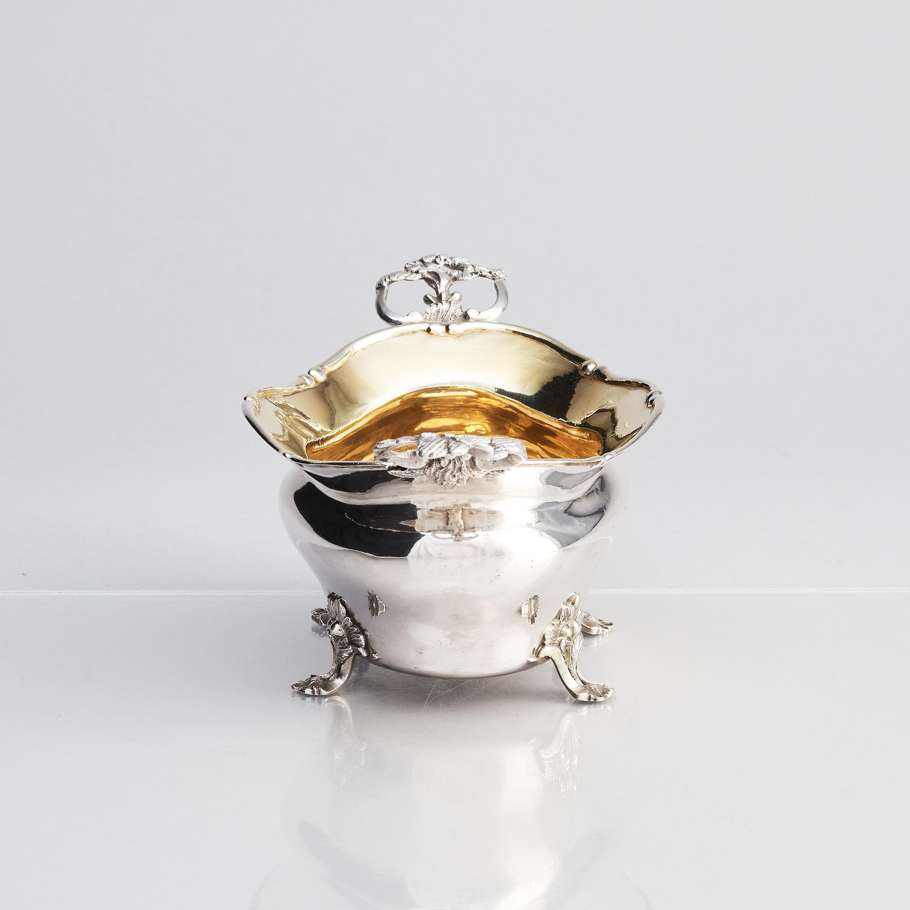 Johan Fagerberg, konfektskål, delvis förgyllt silver, Karlskrona 1775 ...