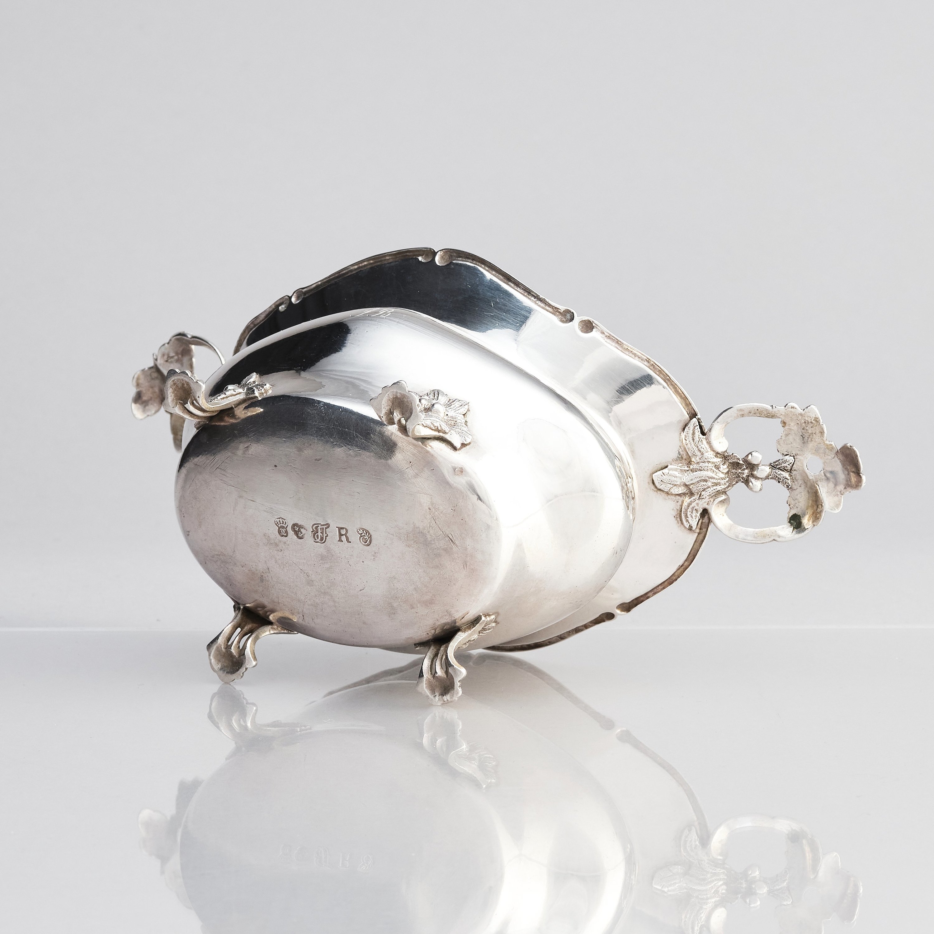Johan Fagerberg, konfektskål, delvis förgyllt silver, Karlskrona 1775 ...