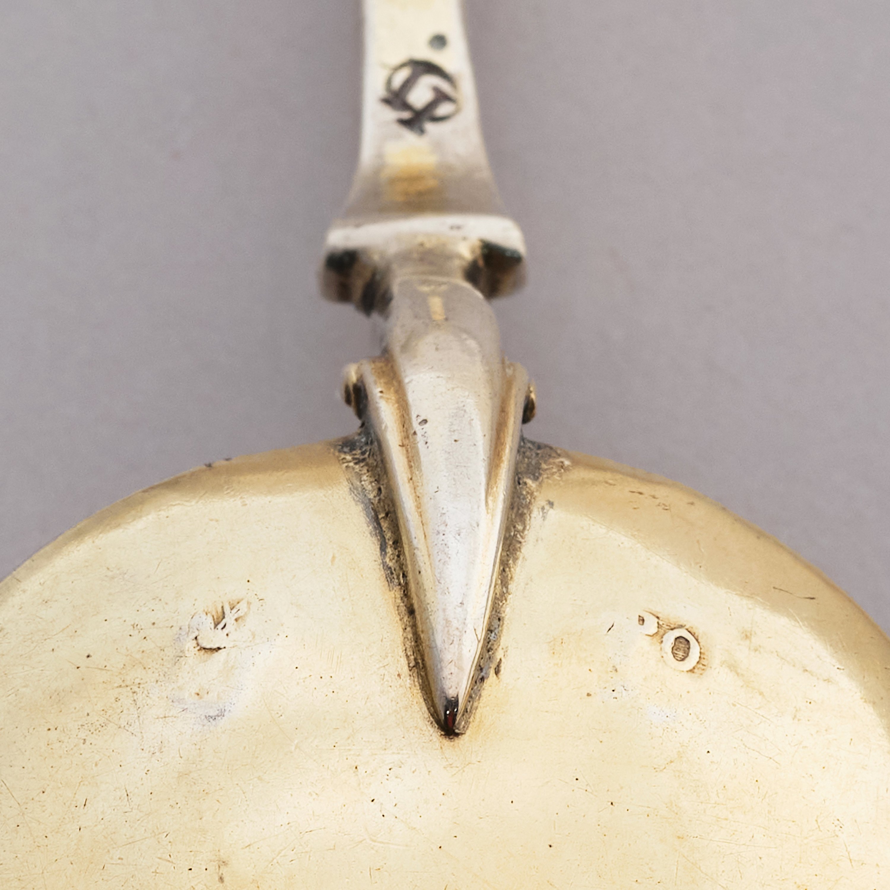 A parcel-gilt Baroque silver spoon, 18th century. - Bukowskis