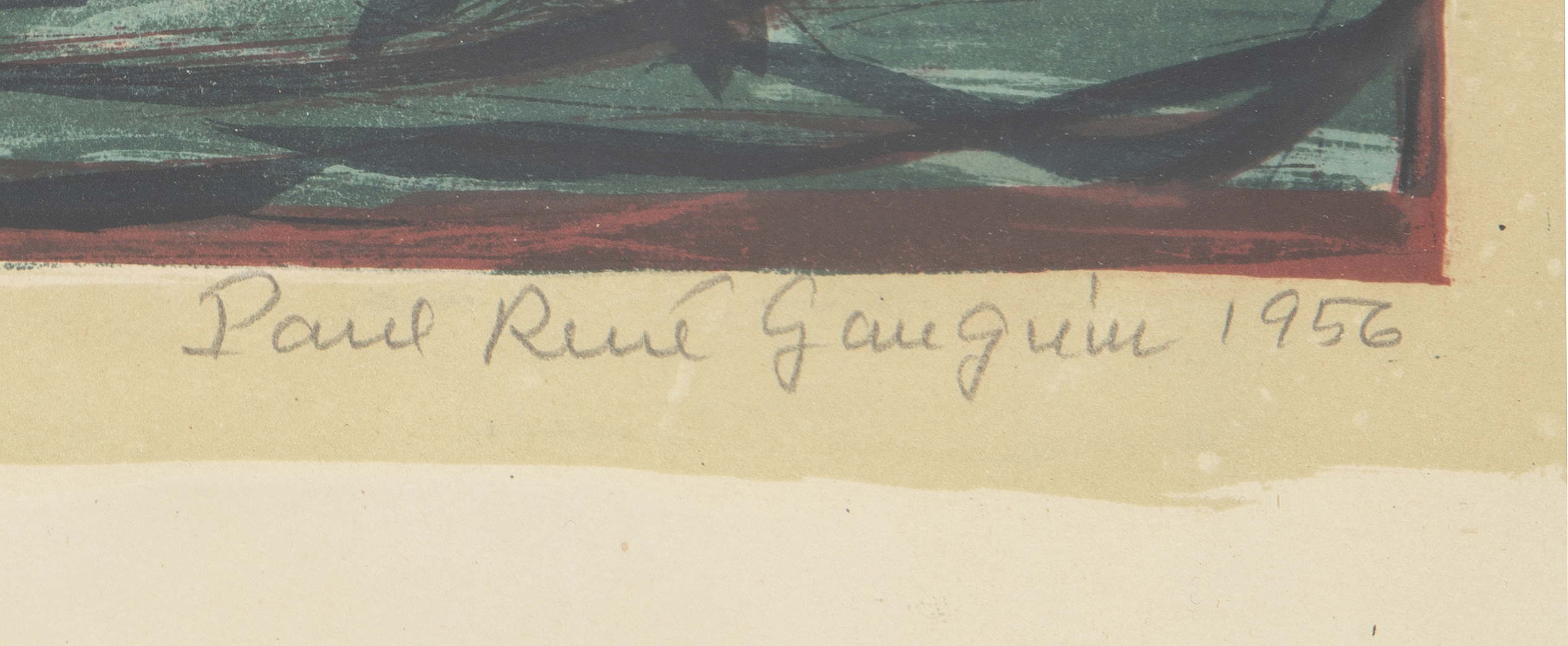 Paul René Gauguin, lithograph signed dated and numbered 1956 113/260 ...