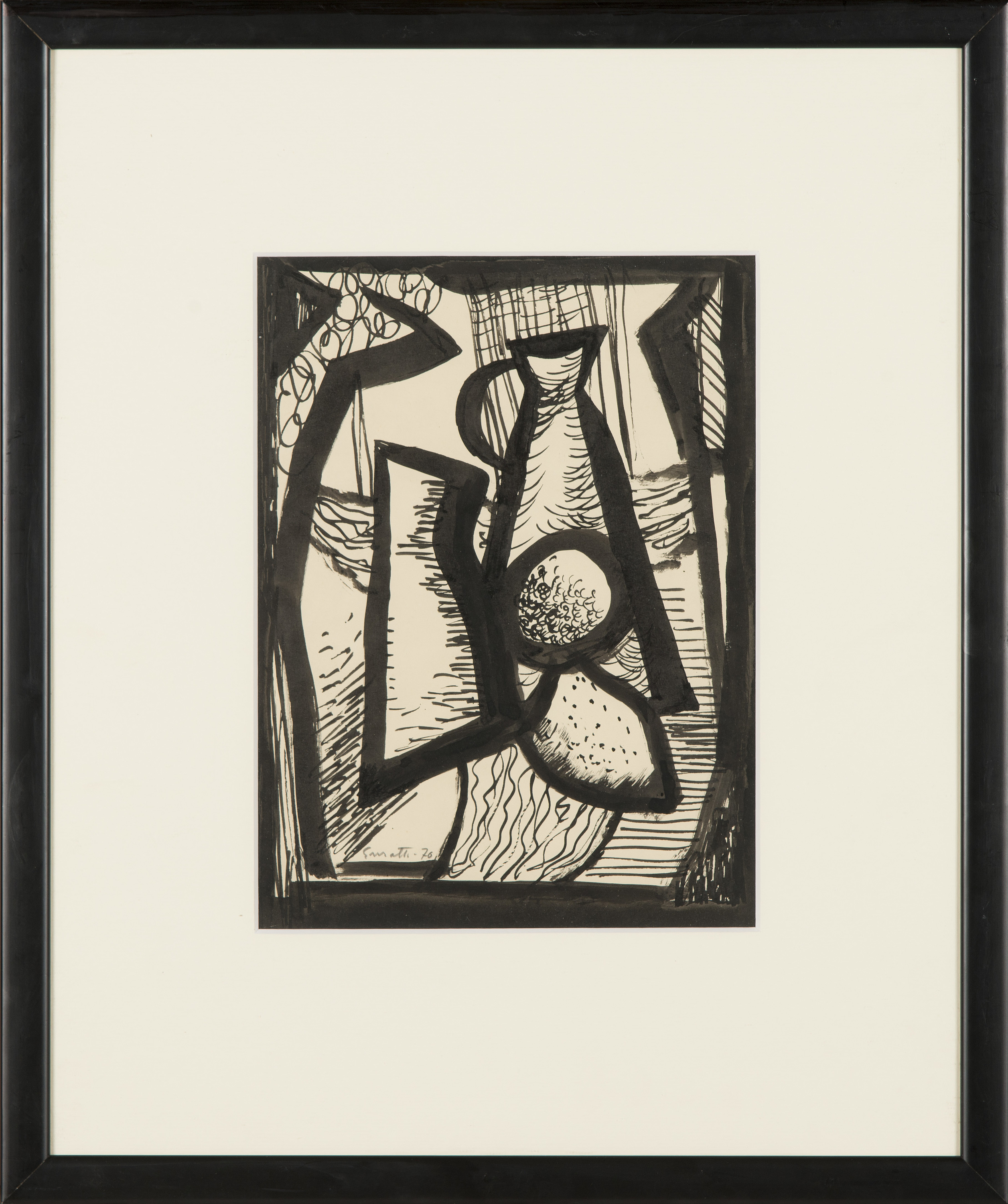 Erik Enroth, bläck på papper, signerad och daterad -70. - Bukowskis