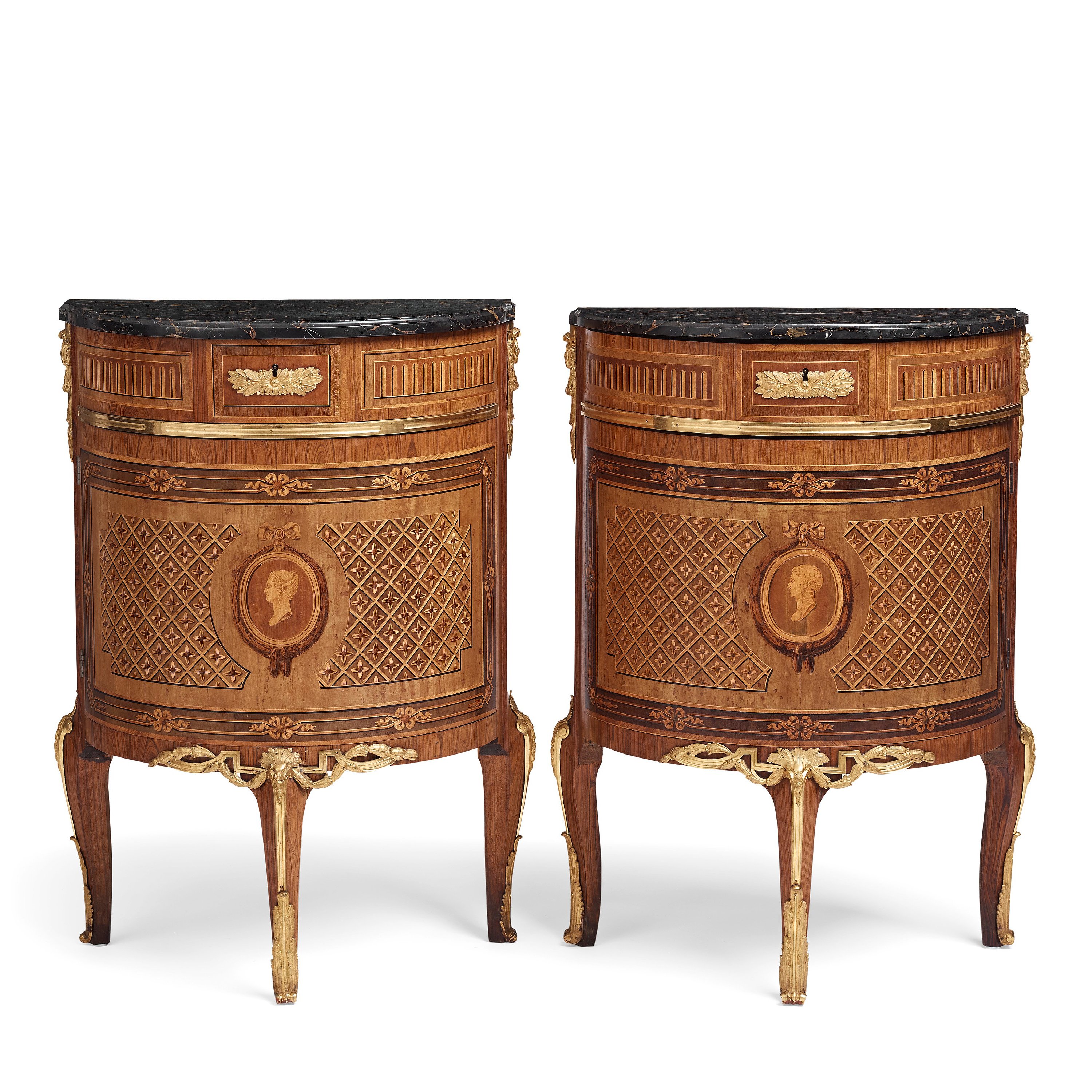 The "De Geer cabinets" a pair of demi-lune cabinets by Georg Haupt ...
