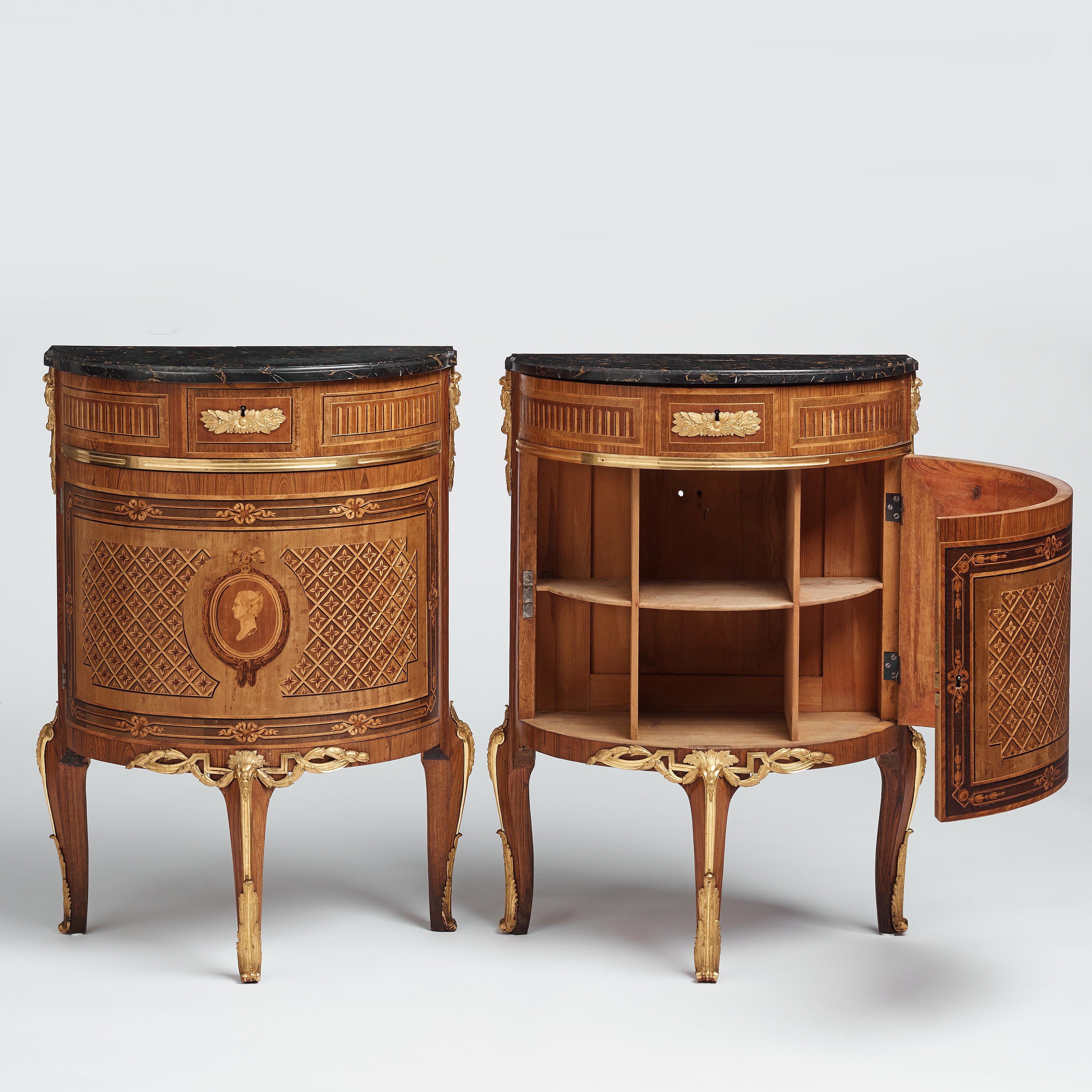 The "De Geer cabinets" a pair of demi-lune cabinets by Georg Haupt ...