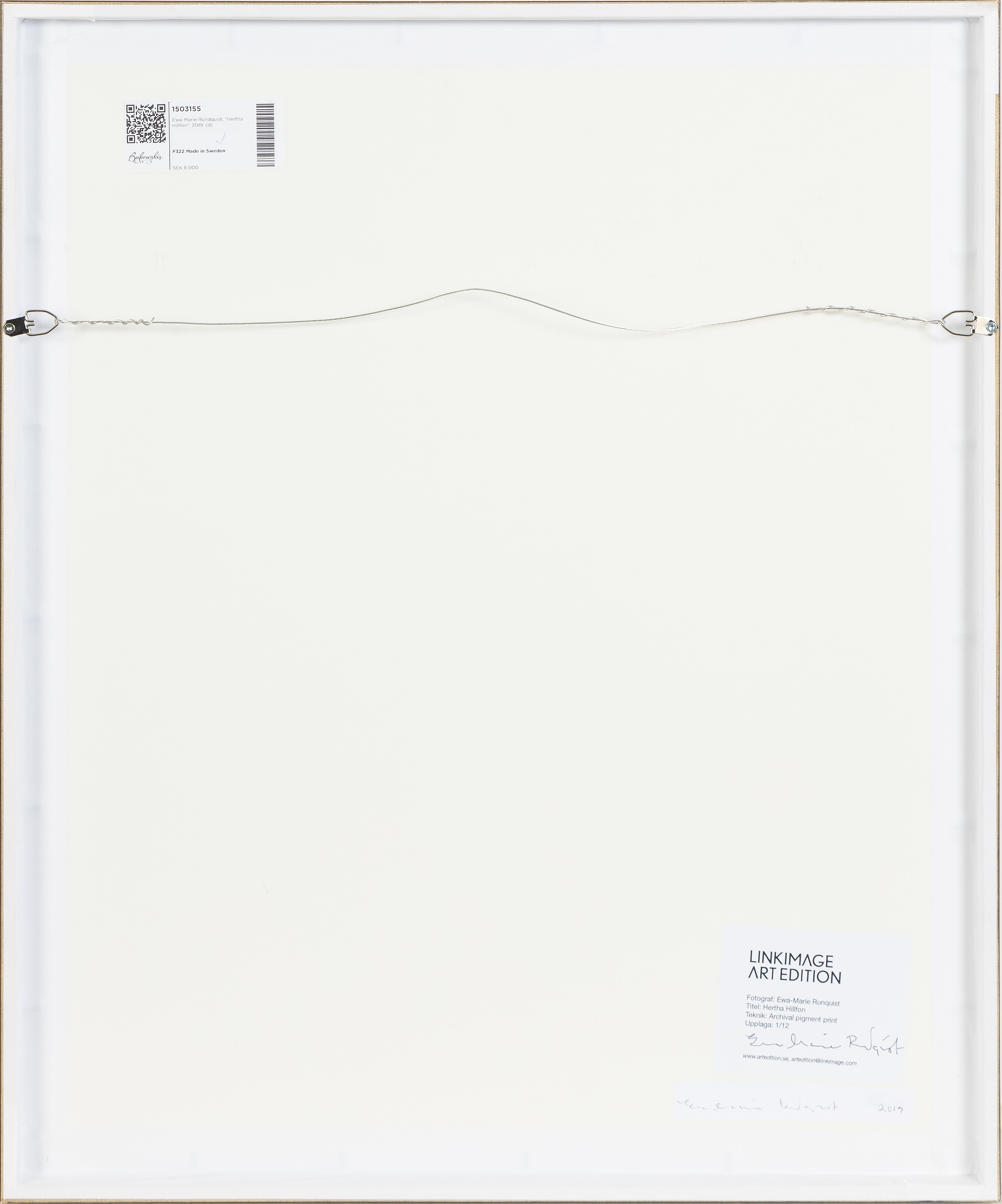Ewa-Marie Rundquist, "Hertha Hillfon", 2019. - Bukowskis