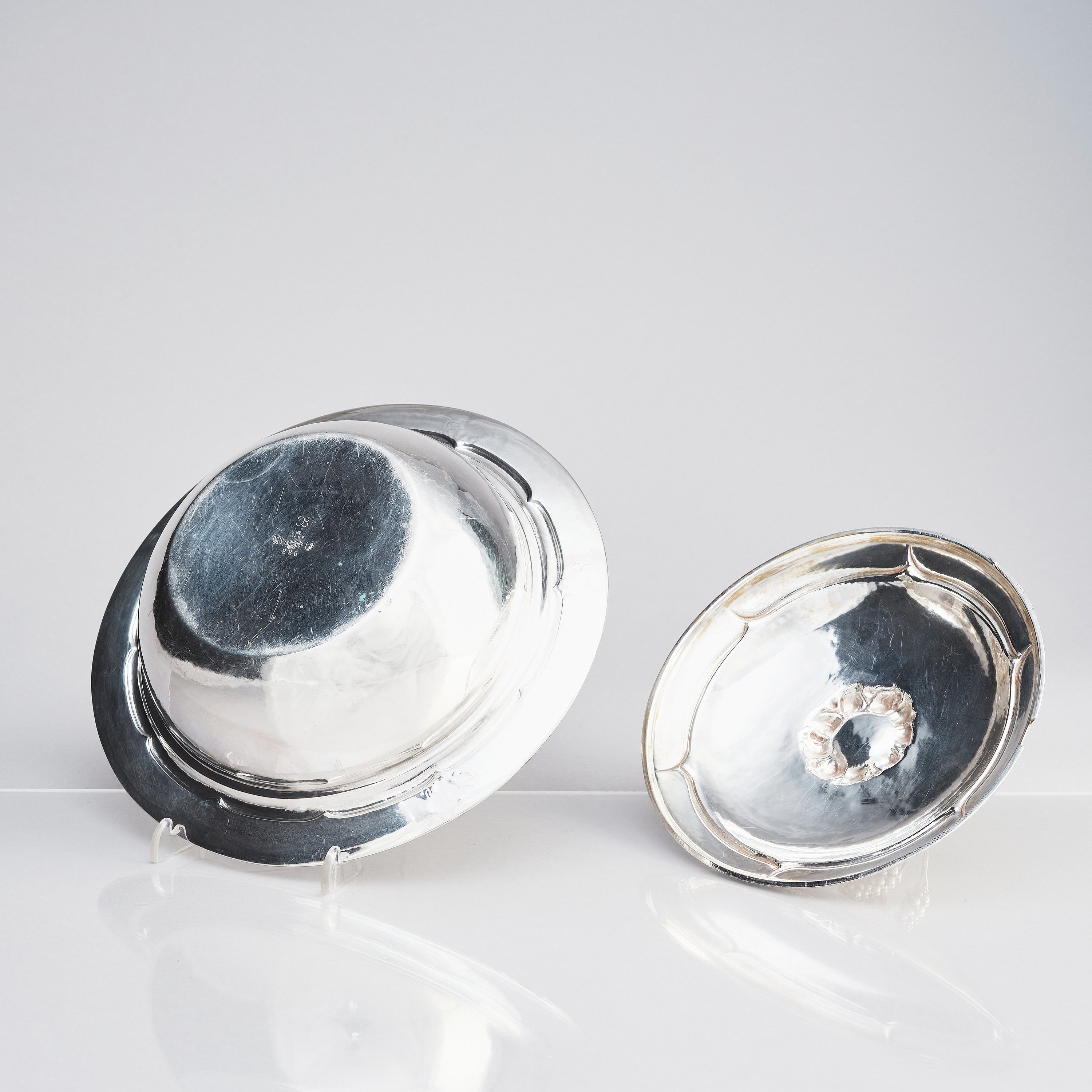 Johan Rohde, karott med lock, Firma Georg Jensen, Köpenhamn, 1915-1918 ...