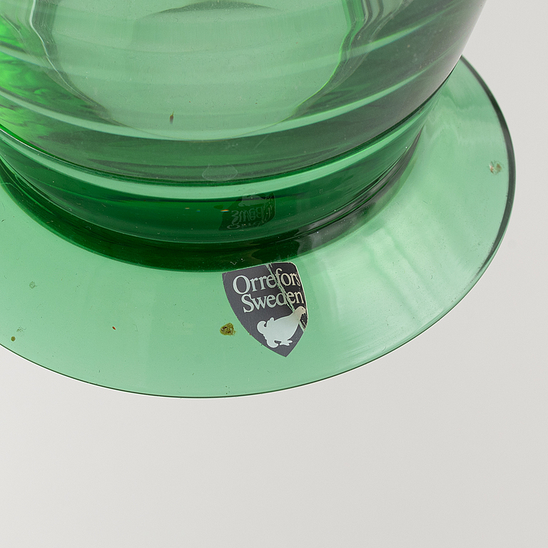 Gunnar Cyrén, kannor, 2 st, glas, "Nobel", Orrefors, sent 1900-tal ...