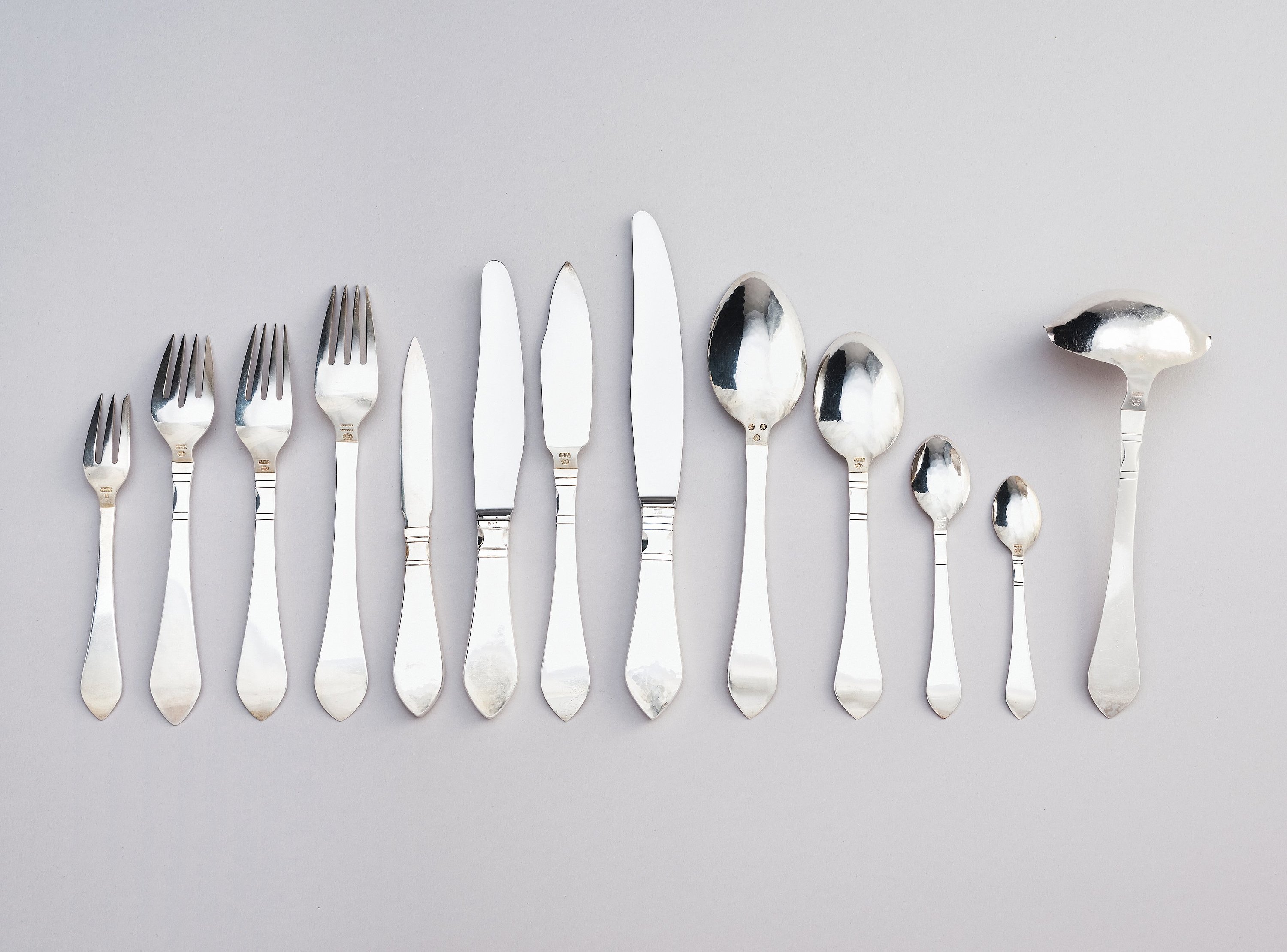 Georg Jensen, a set of 142 pcs of 'Continental' sterling silver and ...