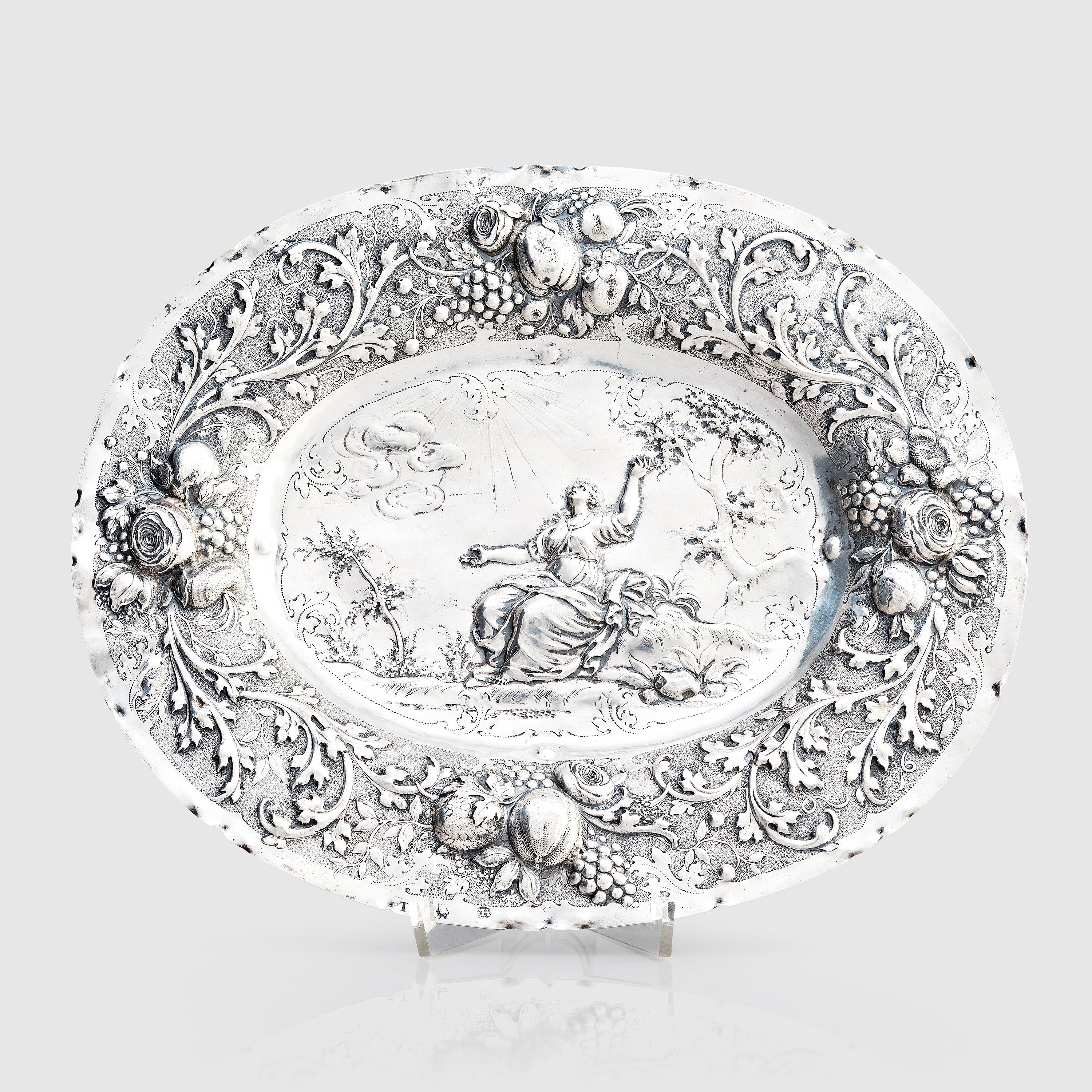 A Swedish Baroque silver plate, marks of Christian Henning, Stockholm ...