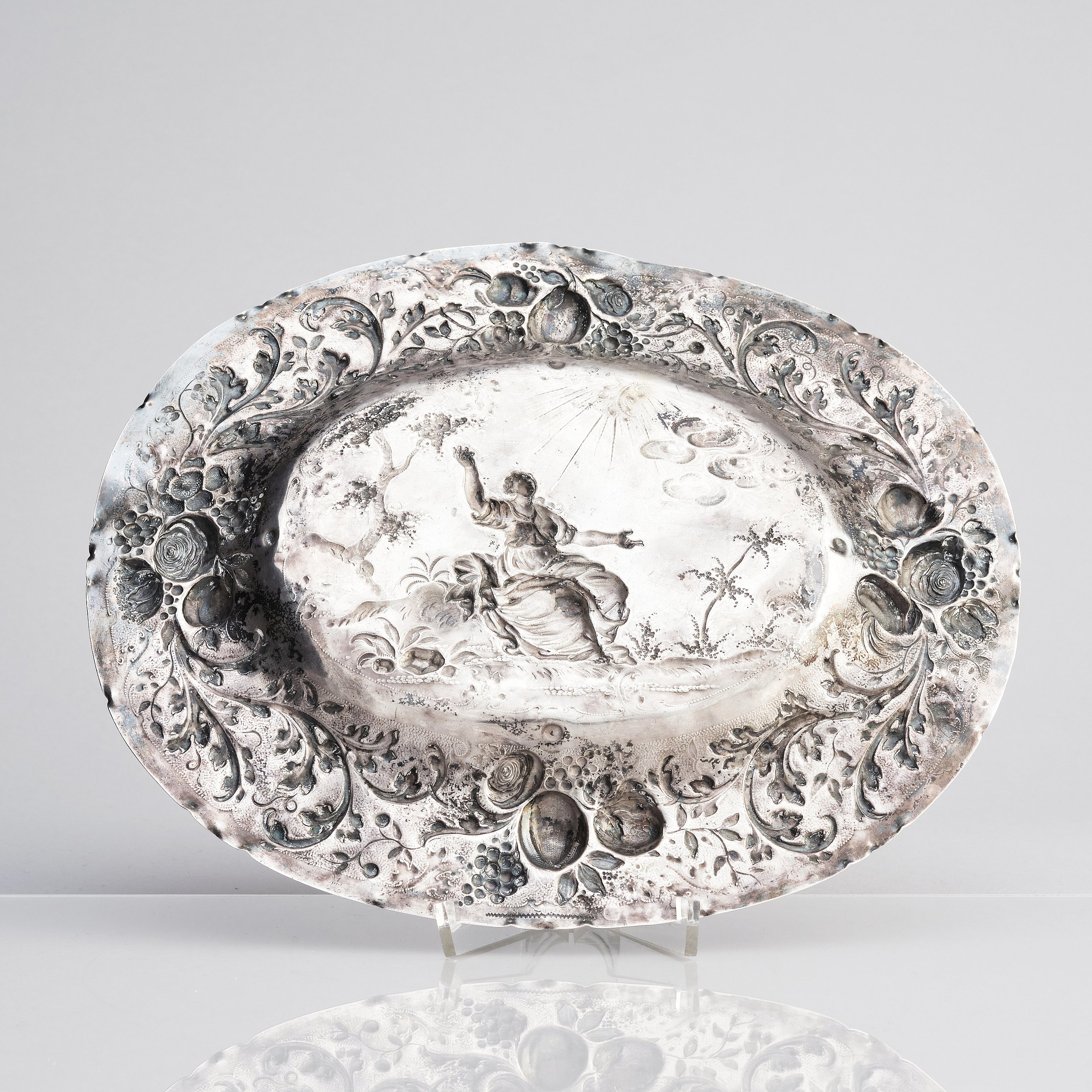A Swedish Baroque silver plate, marks of Christian Henning, Stockholm ...
