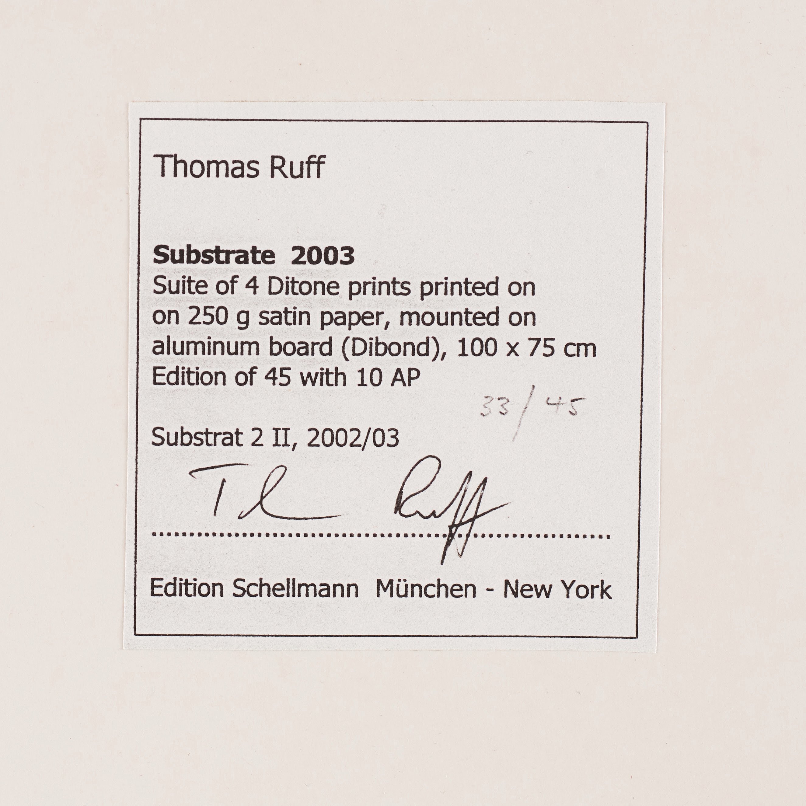 Thomas Ruff, "Substrat 2 II", 2003. - Bukowskis