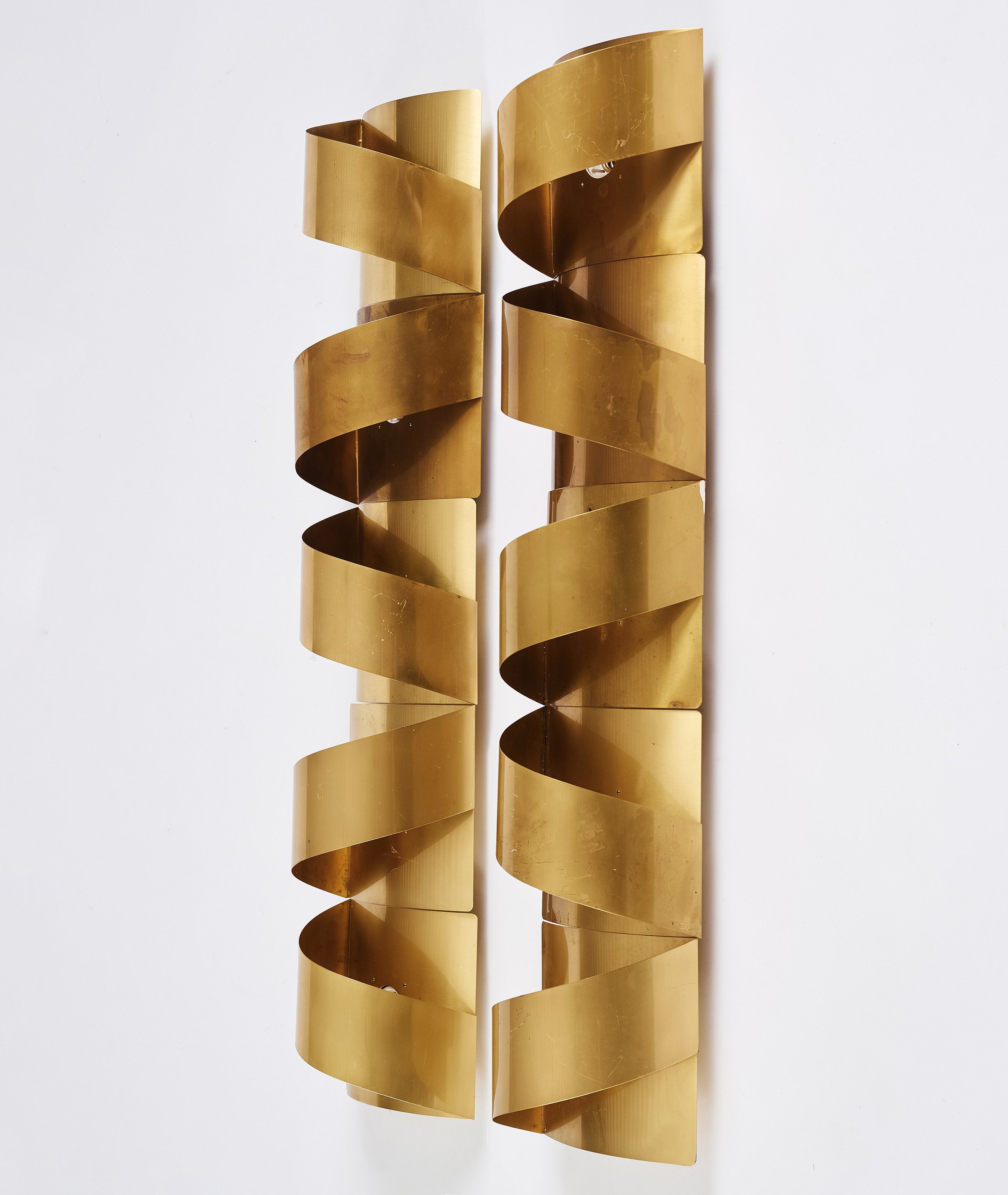 Peter Celsing, a set of 10 brass wall lamps, model "Band", Falkenbergs ...