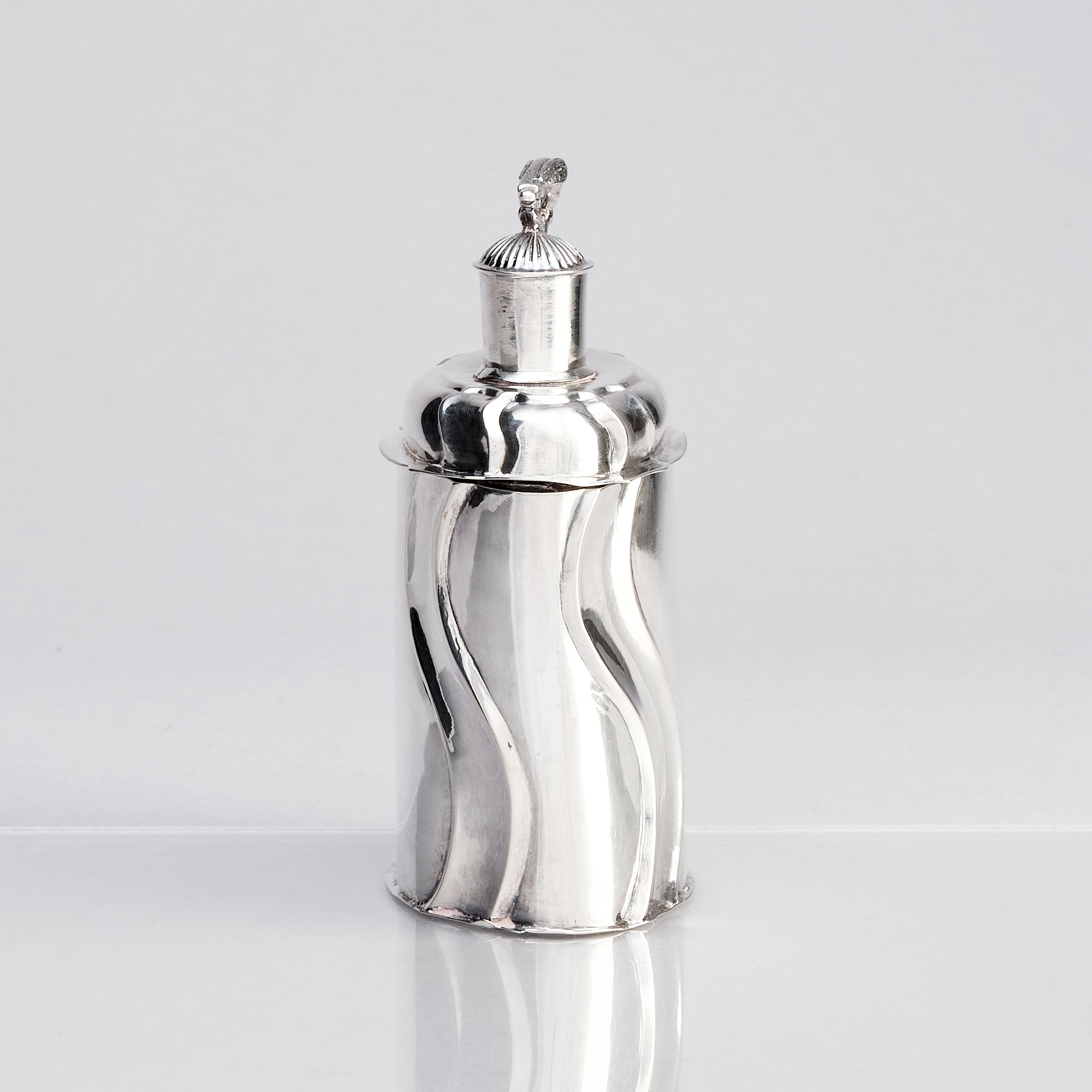 A Swedish 18th century silver tea caddy, restamped Claes Christian ...