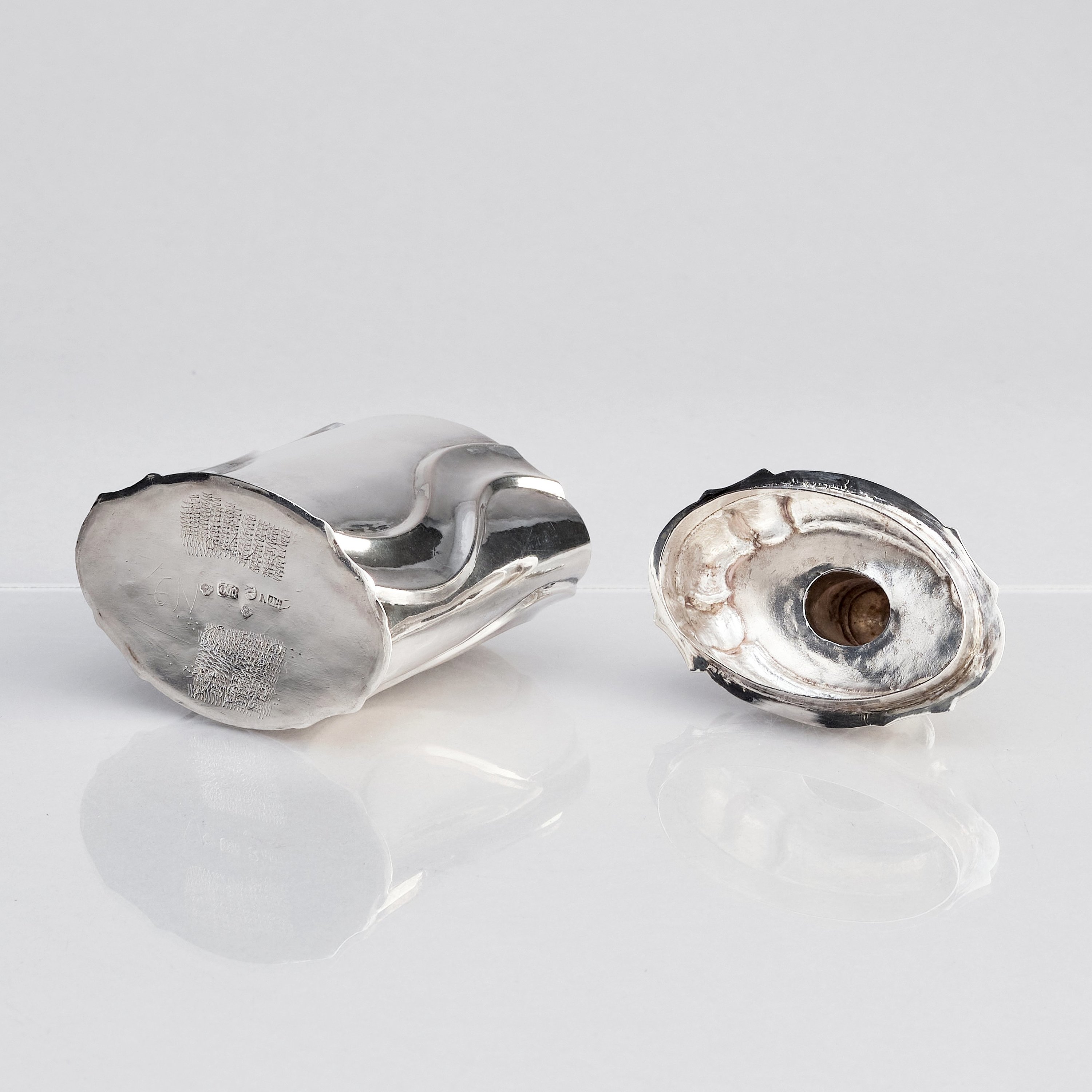 A Swedish 18th century silver tea caddy, restamped Claes Christian ...