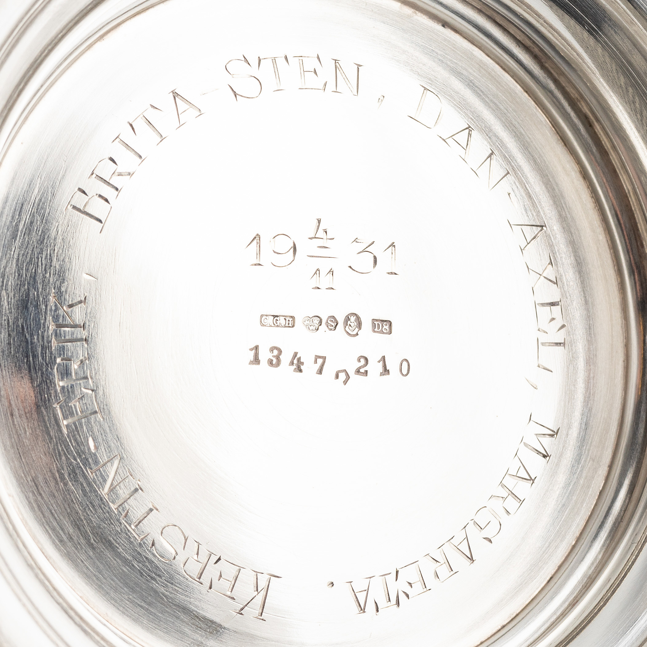 A Swedish 20th century silver beaker/vase, mark of C.G. Hallberg ...