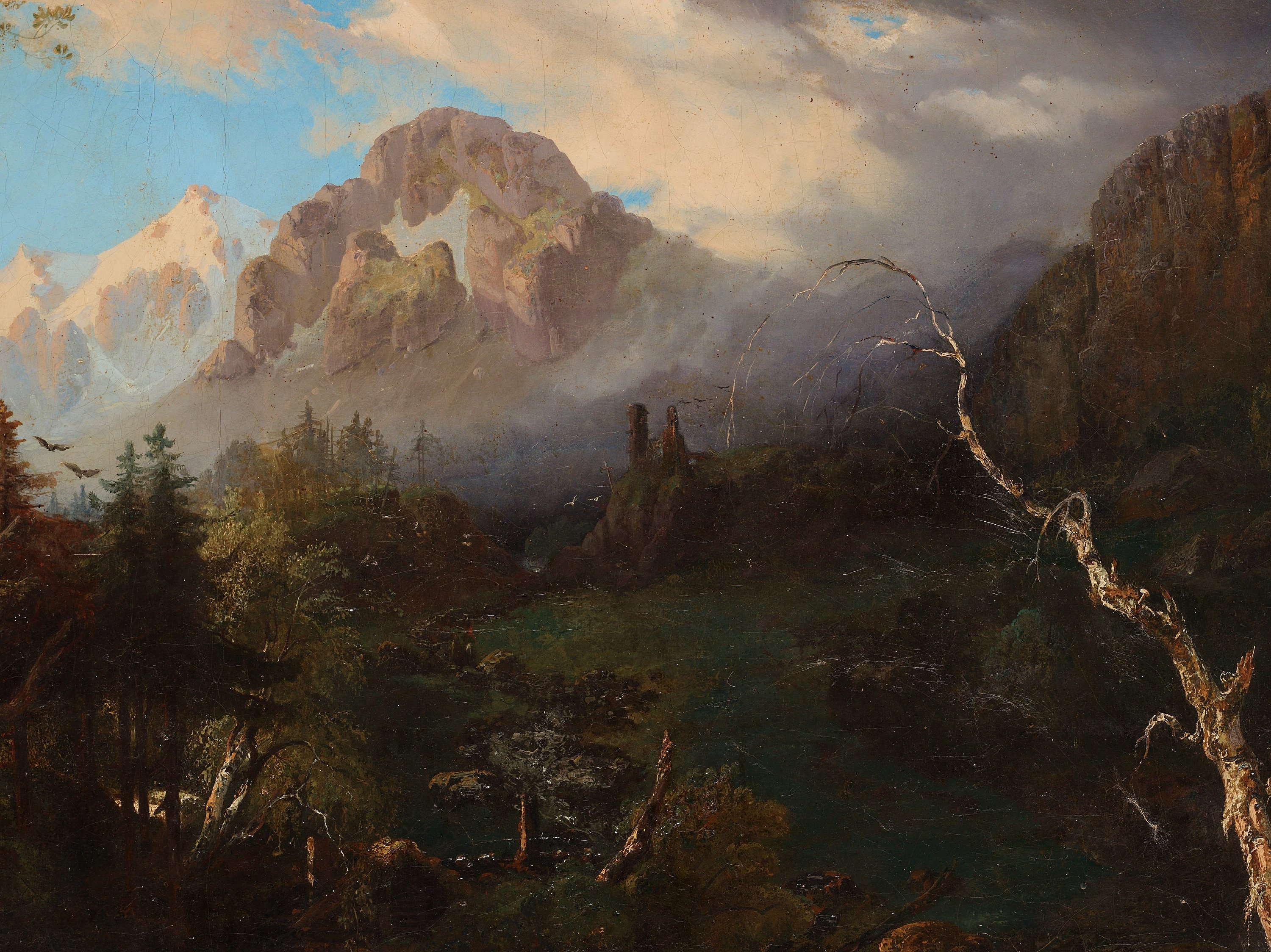 Friedrich August Elsasser, Landscape with waterfall. - Bukowskis