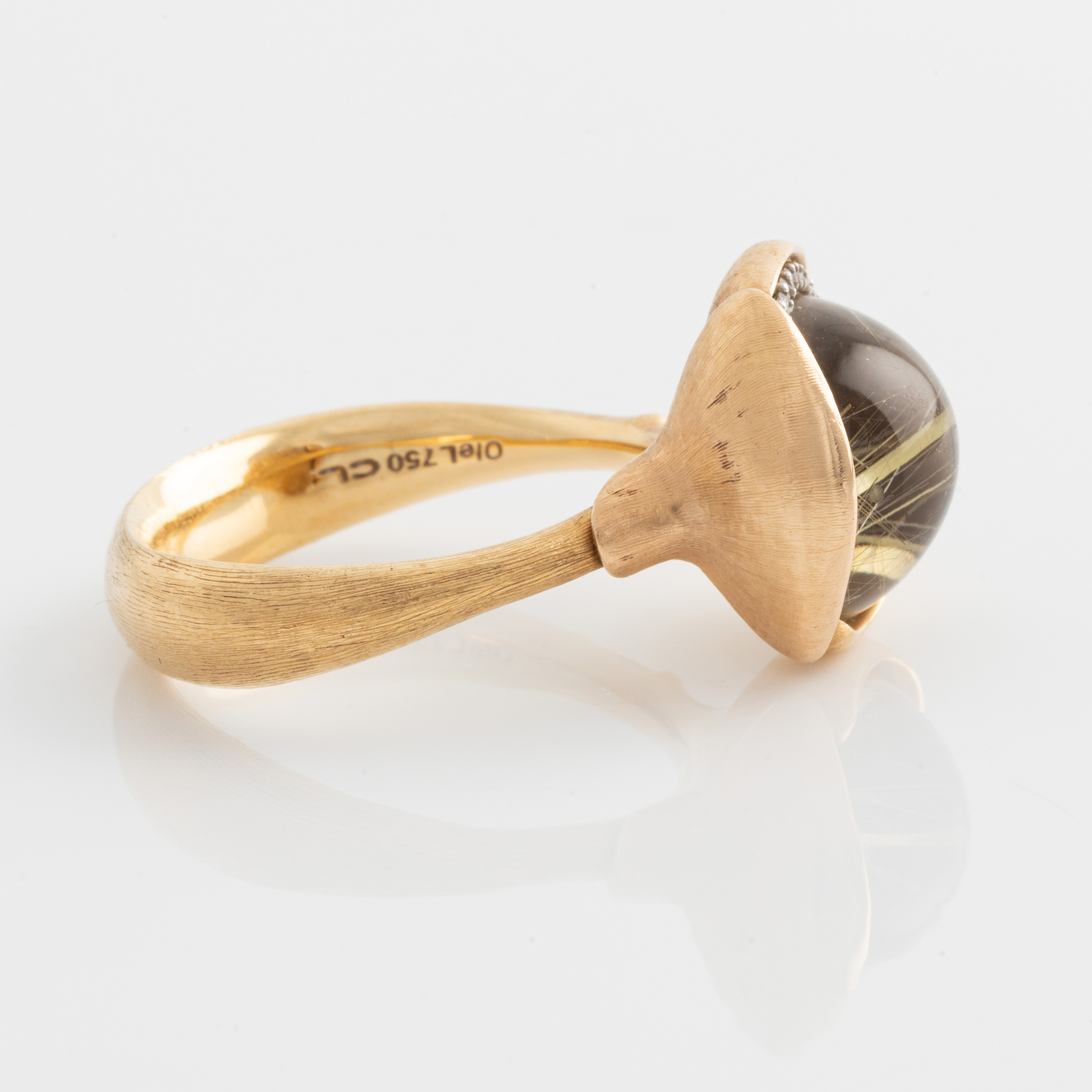 Ole Lynggaard, Charlotte Lynggaard, ring "Lotus", 18K gold with rutile ...
