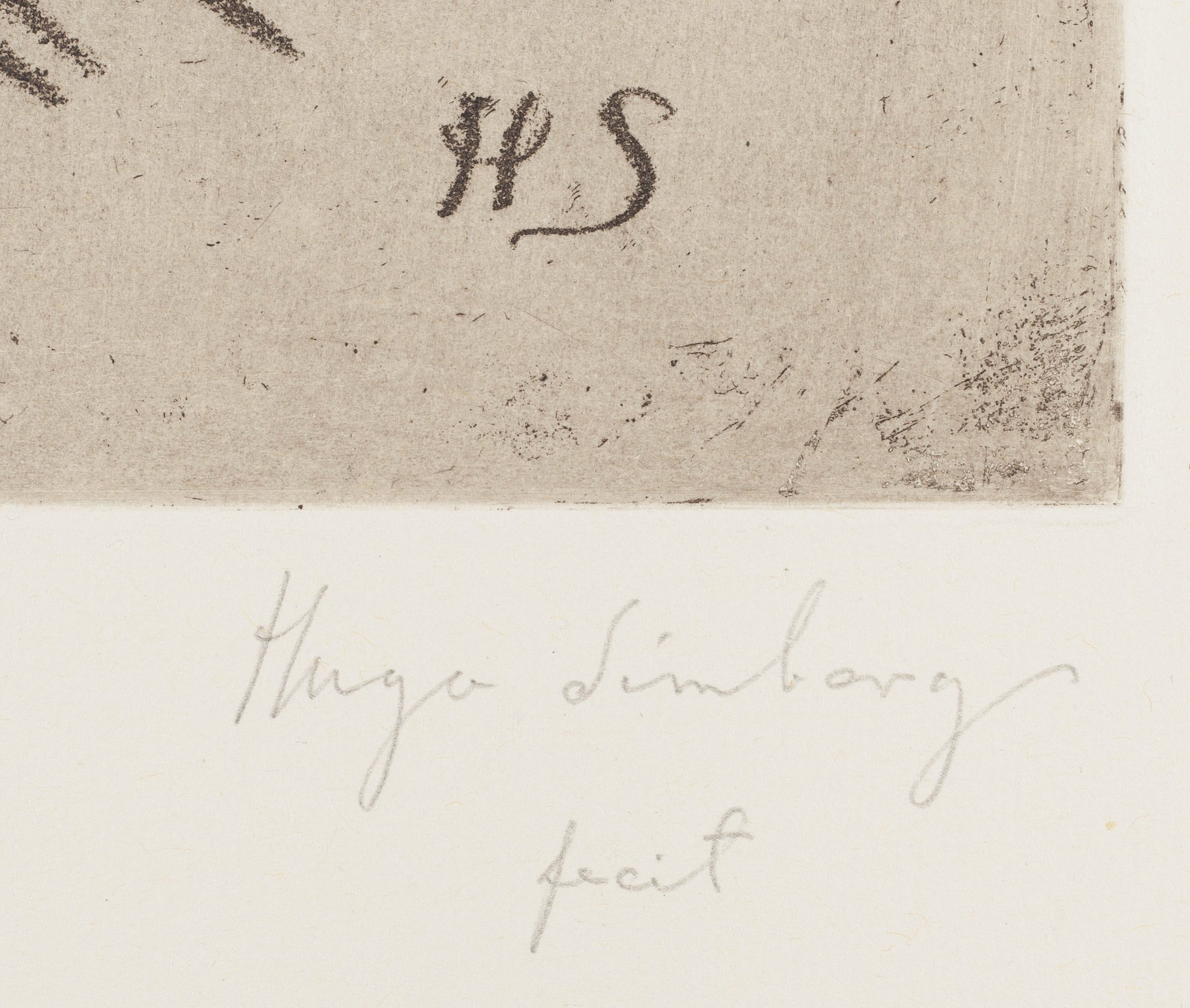 Hugo Simberg, soft ground etching, signed in plate and signed fecit in ...