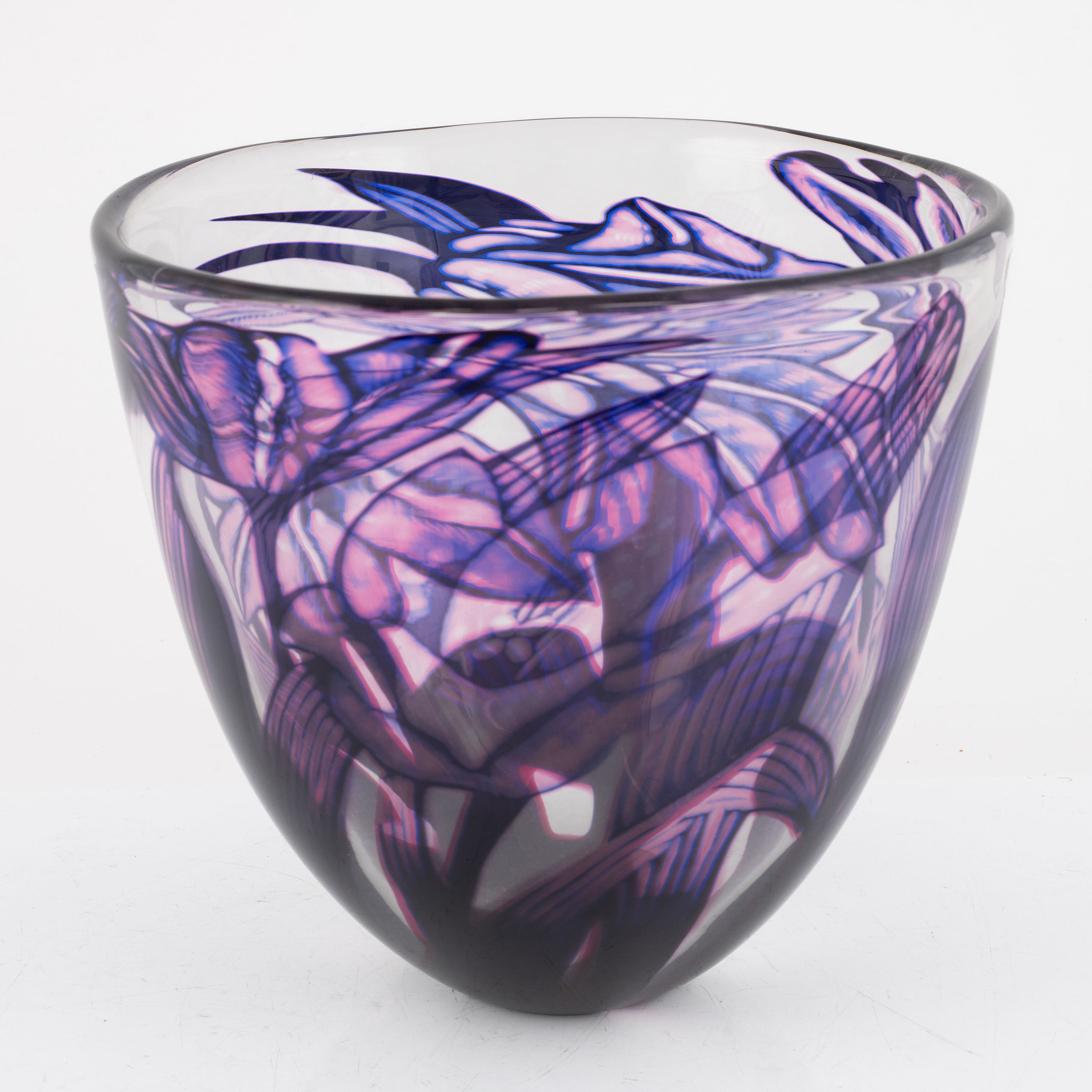 Eva Englund, a 'graal' glass bowl, Orrefors, Sweden 1984. - Bukowskis